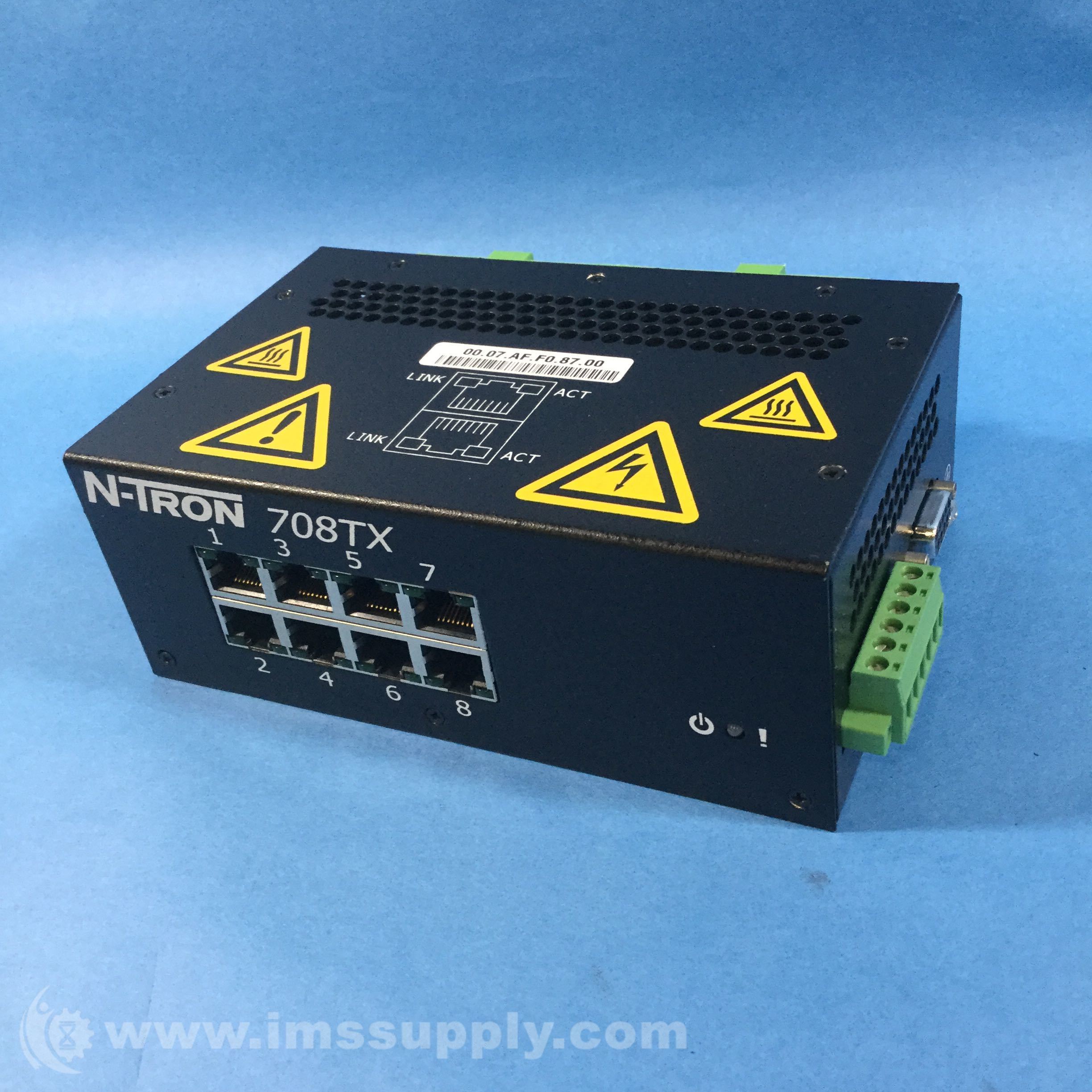 N-tron 708TX Ethernet Switch, Managed, 8 Copper 10-30VDC, 0.25A - IMS ...