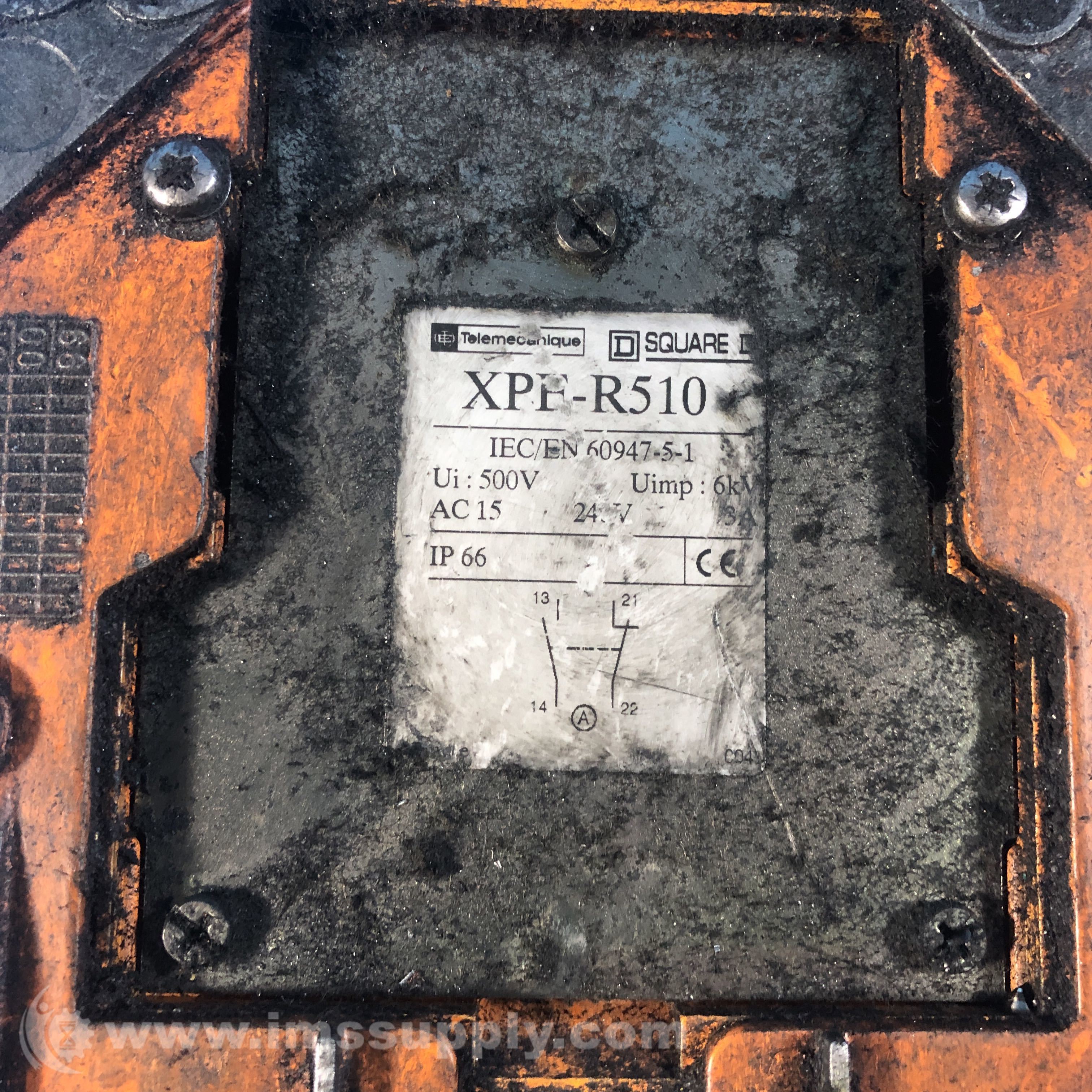 Square D XPER510 Single Foot Switch, Metal, Orange - IMS Supply