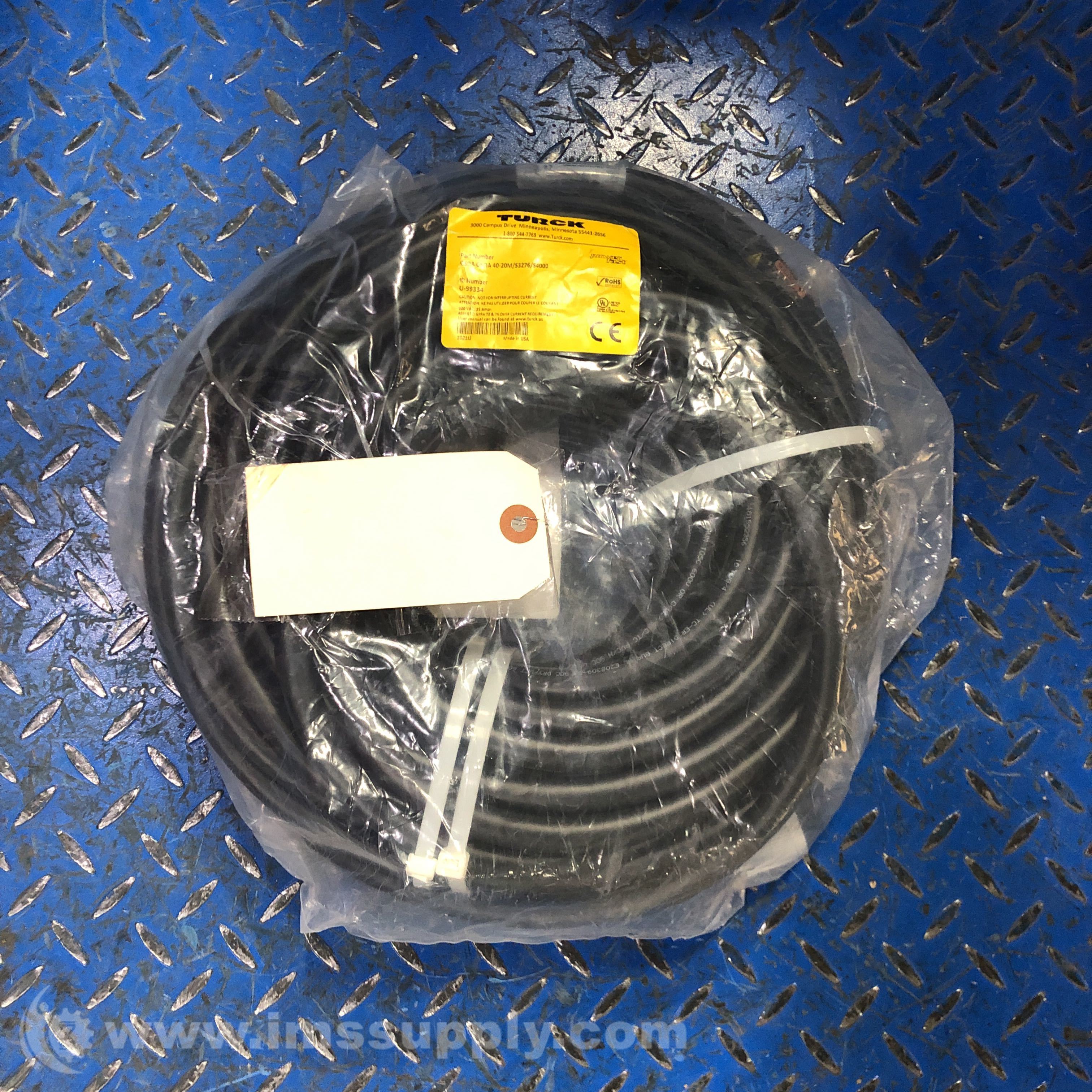 Turck GSDA GKDA 40-20M/S3276/S4000 Powerfast Double-End Cordset - IMS ...