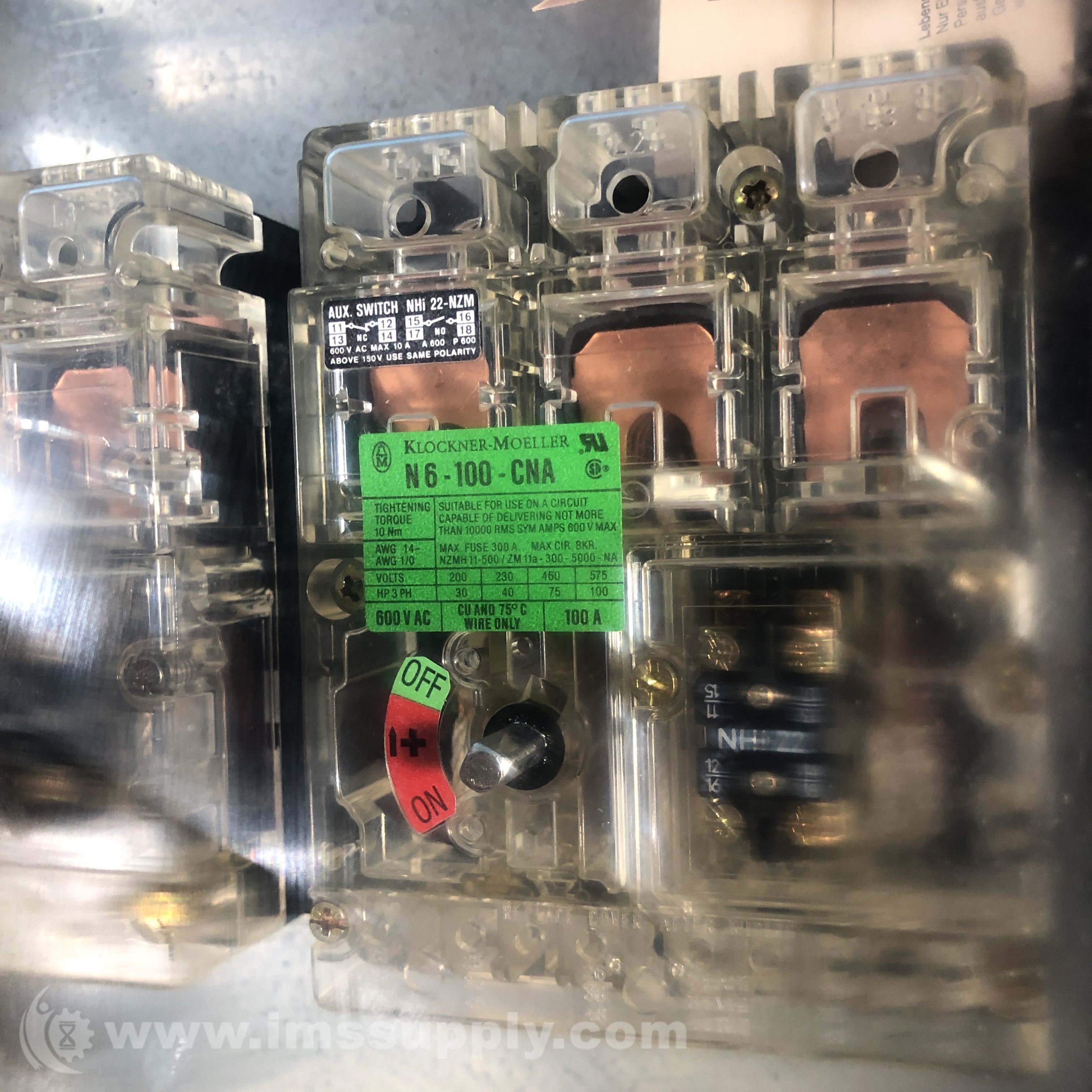 Moeller Electric N6-100-CNA Molded Case Disconnect Switch - IMS Supply