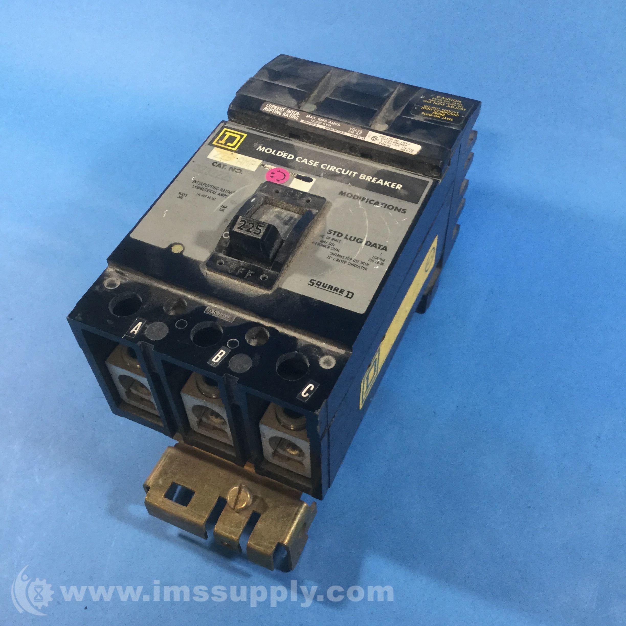 Square D Q232225 Circuit Breaker, 225AMP, 3-Pole, 240VAC, I-Line - IMS ...