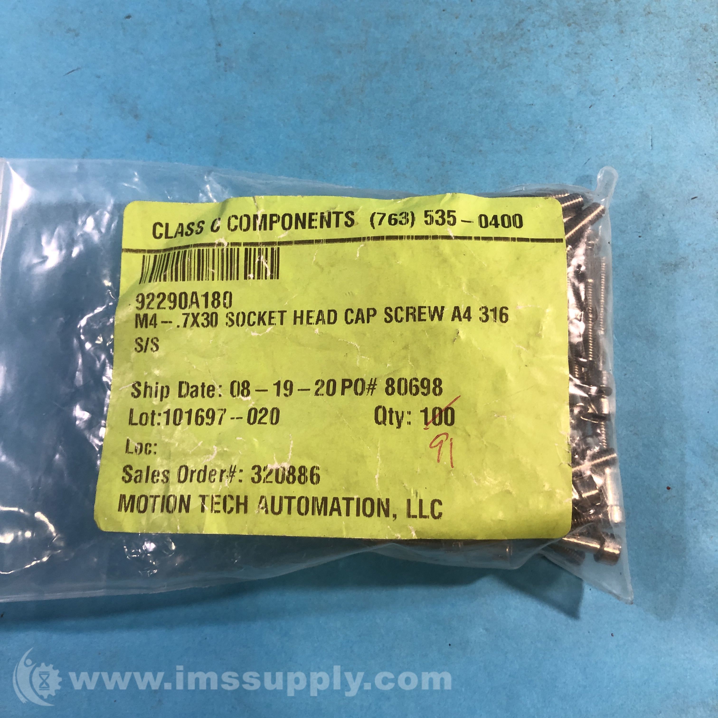 MTA Automation 92290A180 Socket Head Cap Screws - IMS Supply