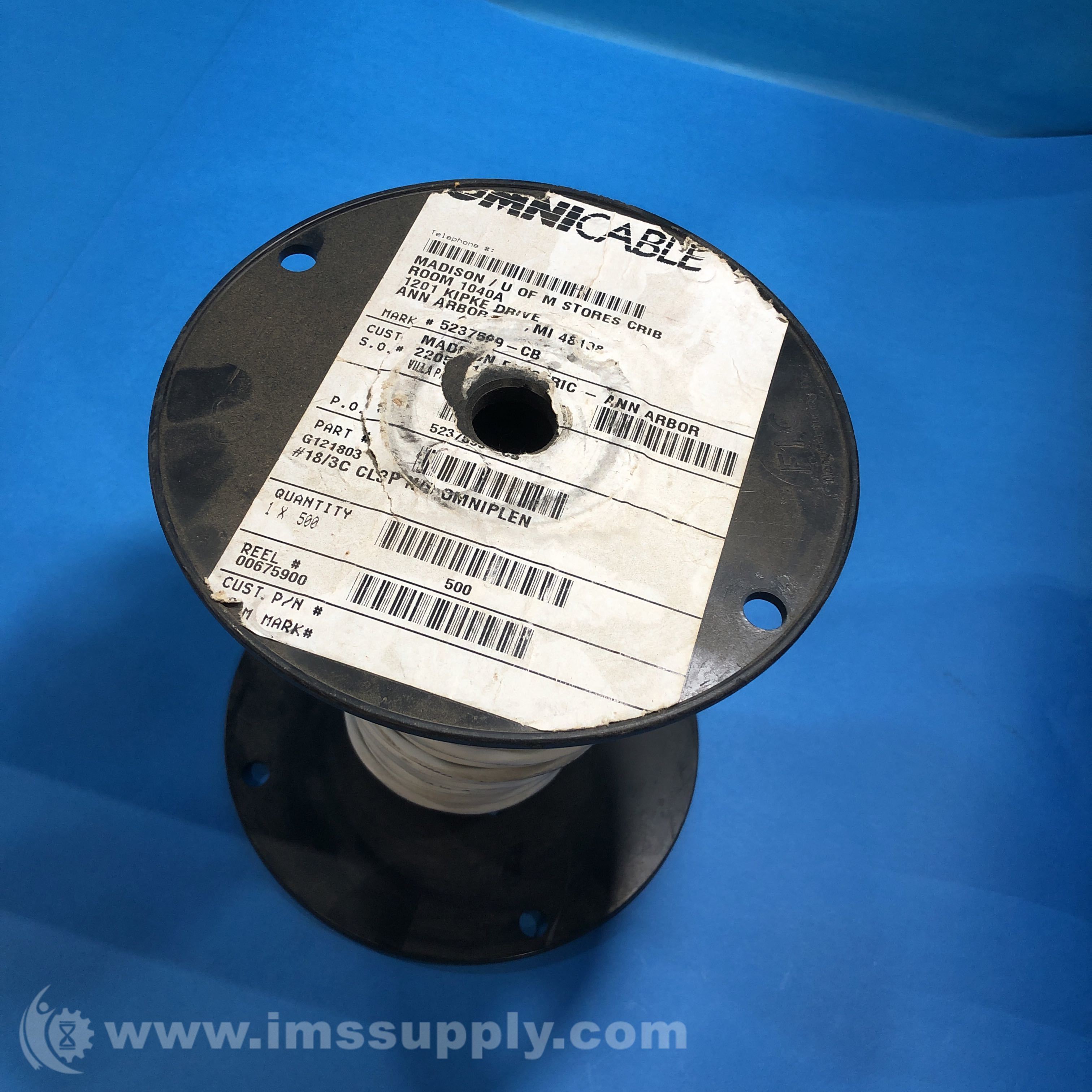 Omni Cable G121803 500 Feet White #18/3C CL3P Wire - IMS Supply