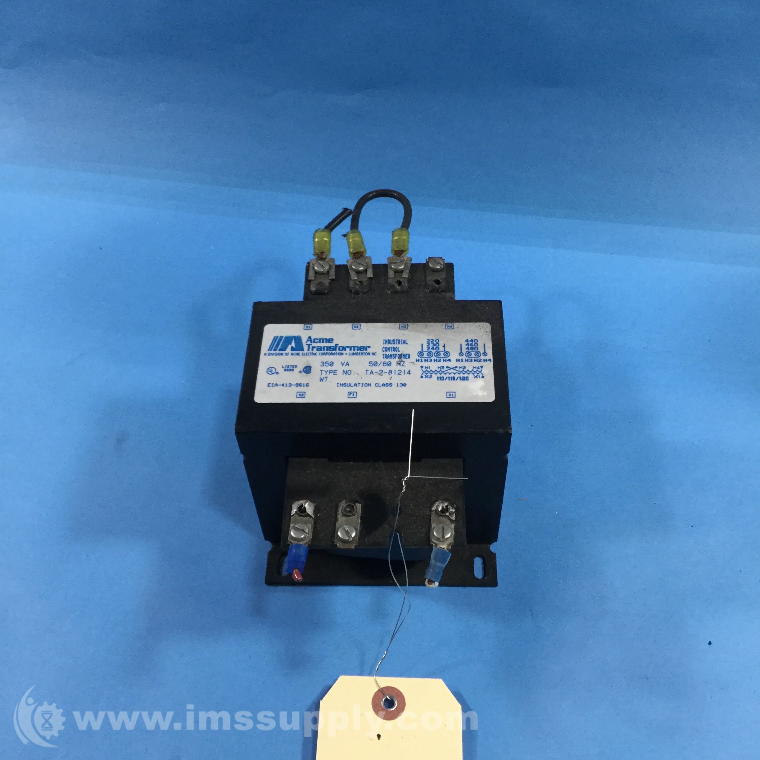 Acme Electric TA-2-81214 Transformer, 350VA 240/480V 50/60HZ - IMS Supply