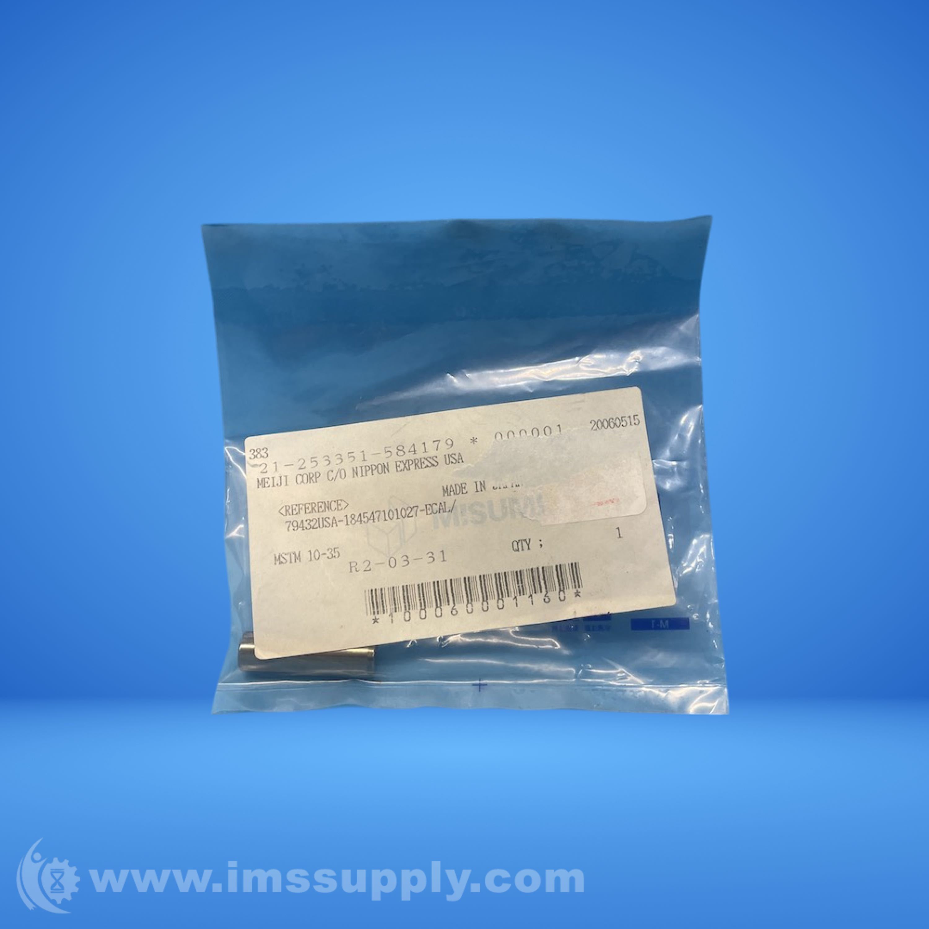 Misumi MSTM10-35 Tapped Dowel Pin - IMS Supply
