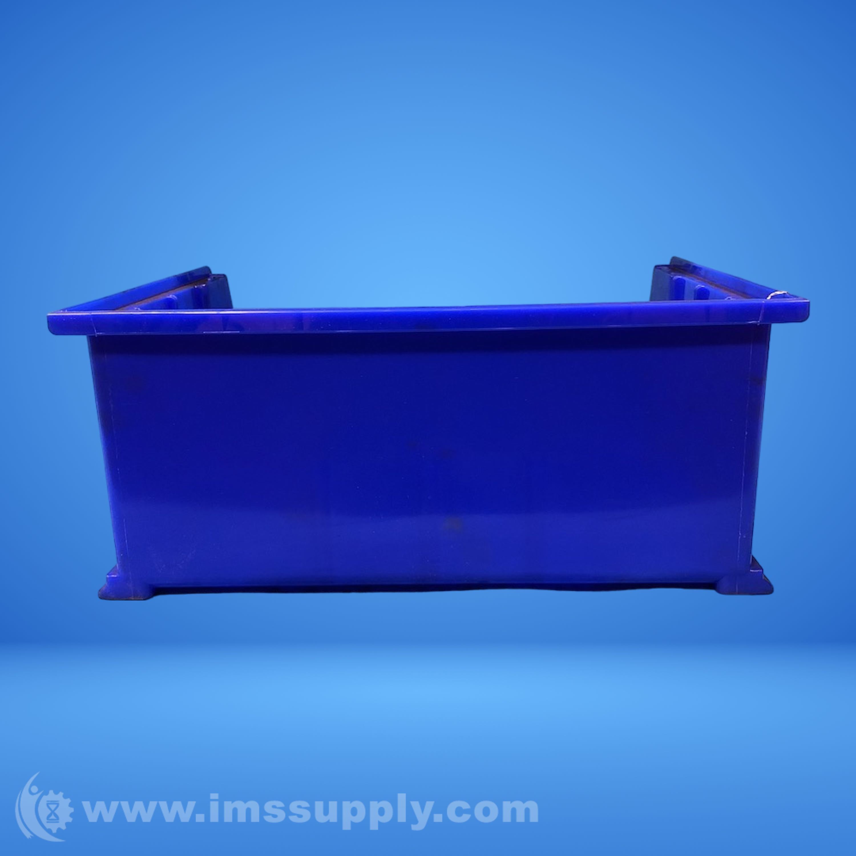 Uline S-12420 Blue Plastic Stackable Bin - IMS Supply