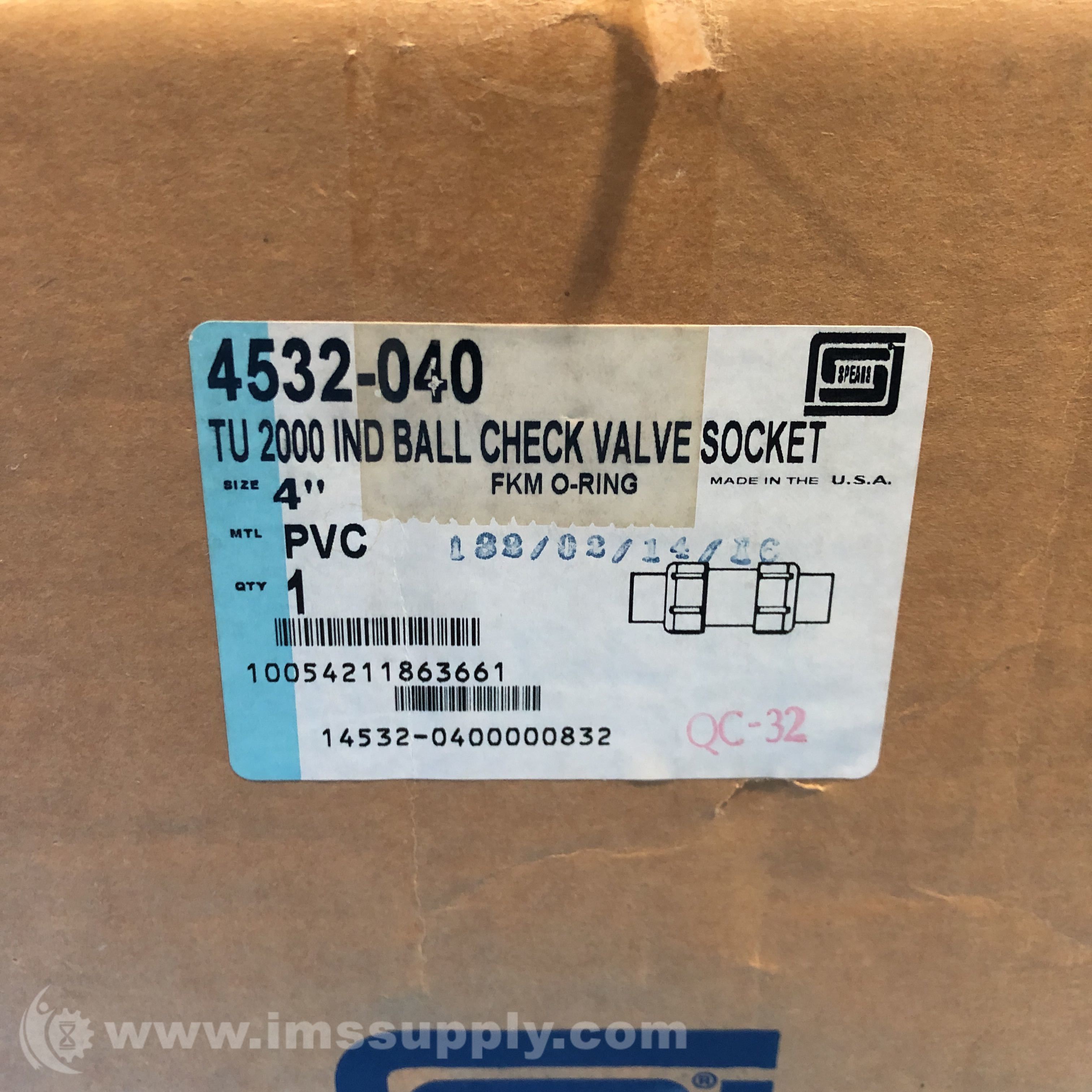 Spears 4532-040 True Union 2000 Industrial Ball Check Valve - IMS Supply