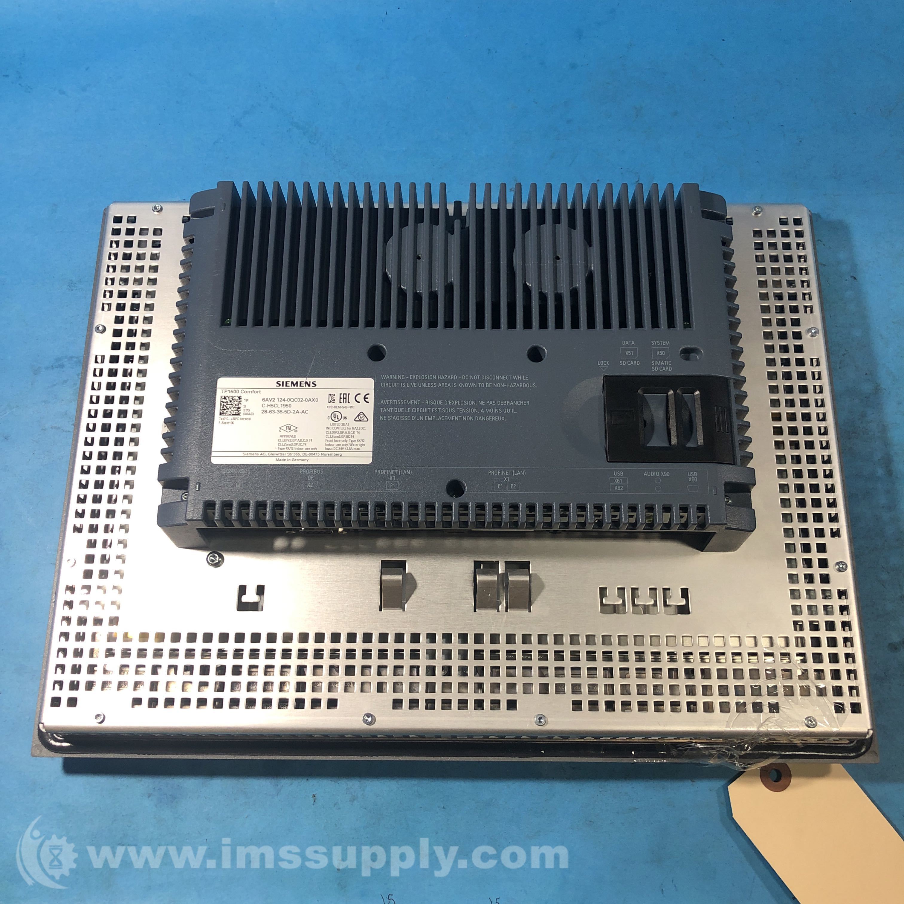 Siemens 6AV2 124-0QC02-0AX0 SIMATIC TP1500 Comfort Panel - IMS Supply