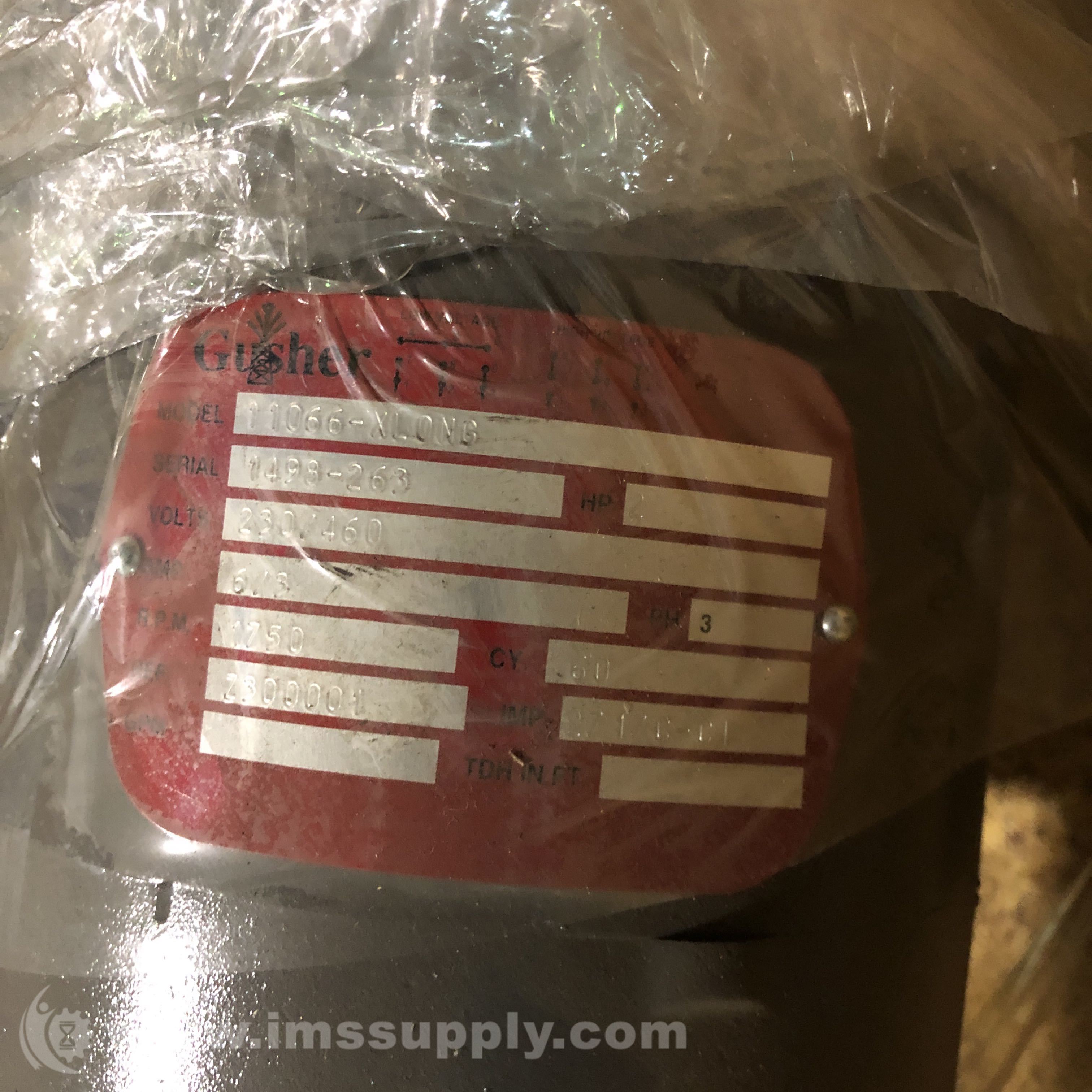 Gusher 11066-XLong Machine Tool Coolant Pump 3HP 230/460V-AC - IMS Supply