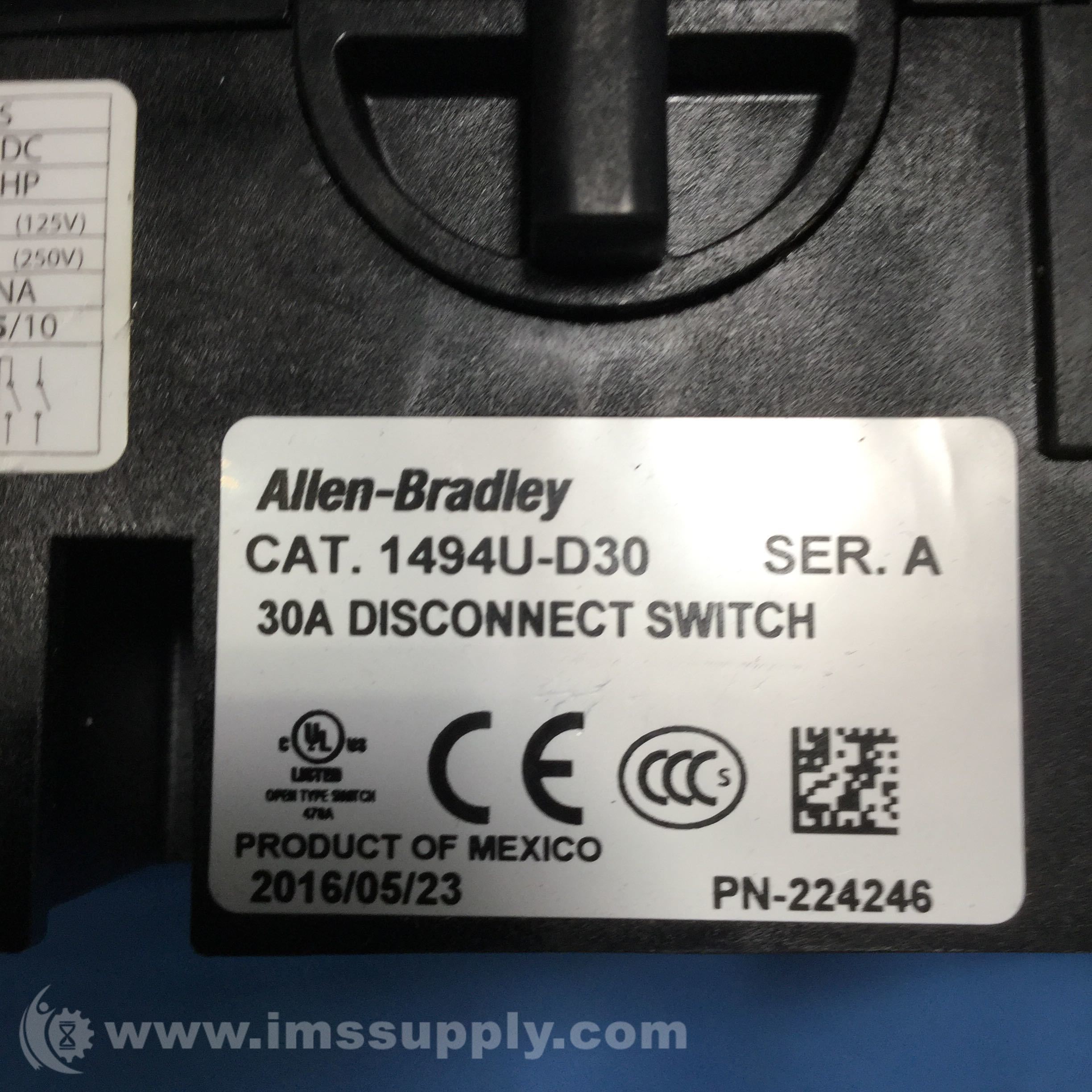 Allen Bradley 1494U-D30 Series A Disconnect Switch Rod - IMS Supply