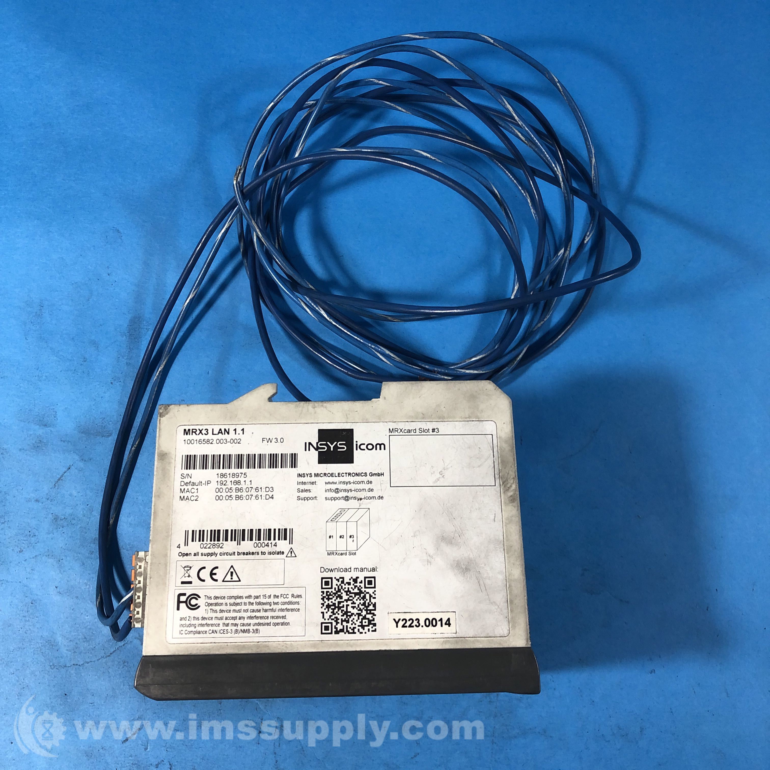 Insys Icom 10016582 MRX3 LAN Router 5-port Switch DIN Rail - IMS Supply