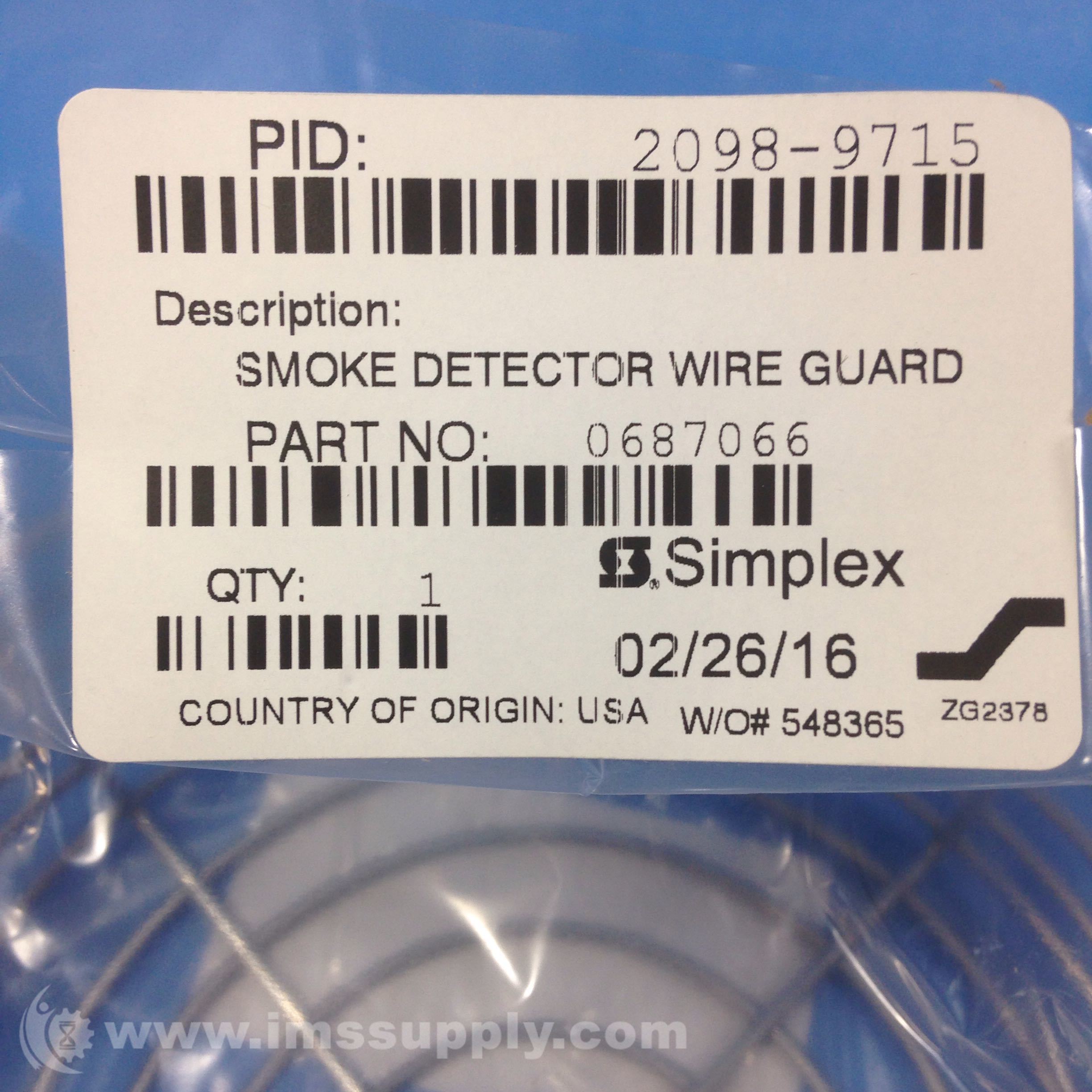 Simplex 2098-9715 Smoke Detector Wire Guard - IMS Supply