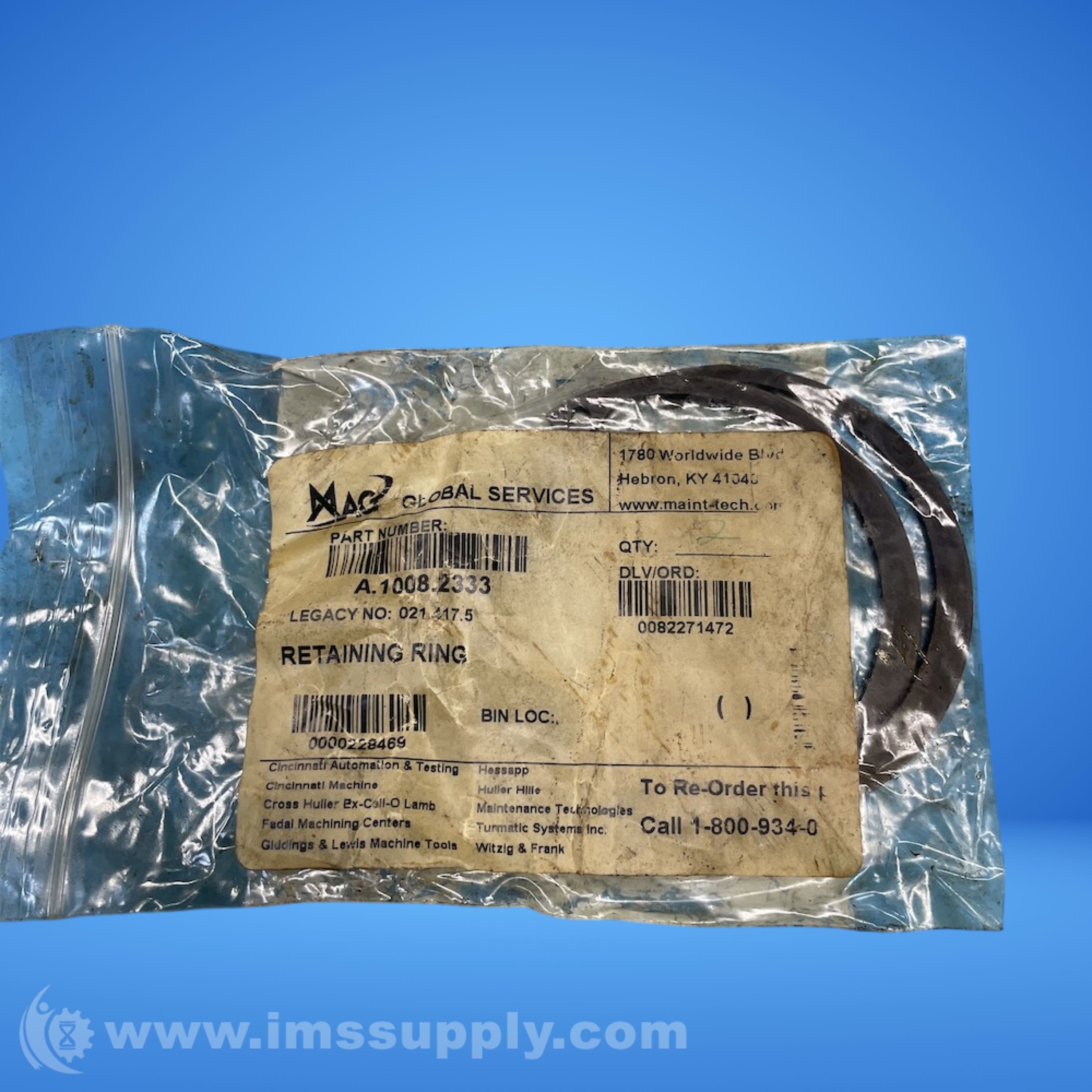 MAG IAS, LLC A.1008.2333 Retaining Ring - IMS Supply
