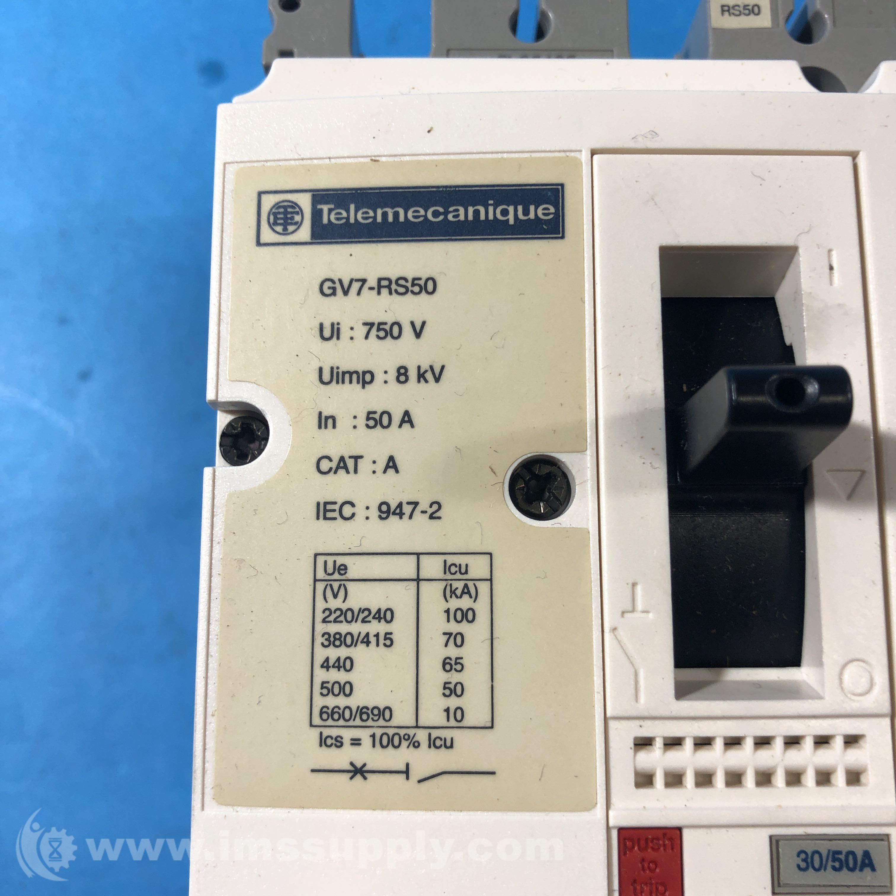 Telemecanique GV7 RS50 Motor Circuit Breaker, 30-50A - IMS Supply