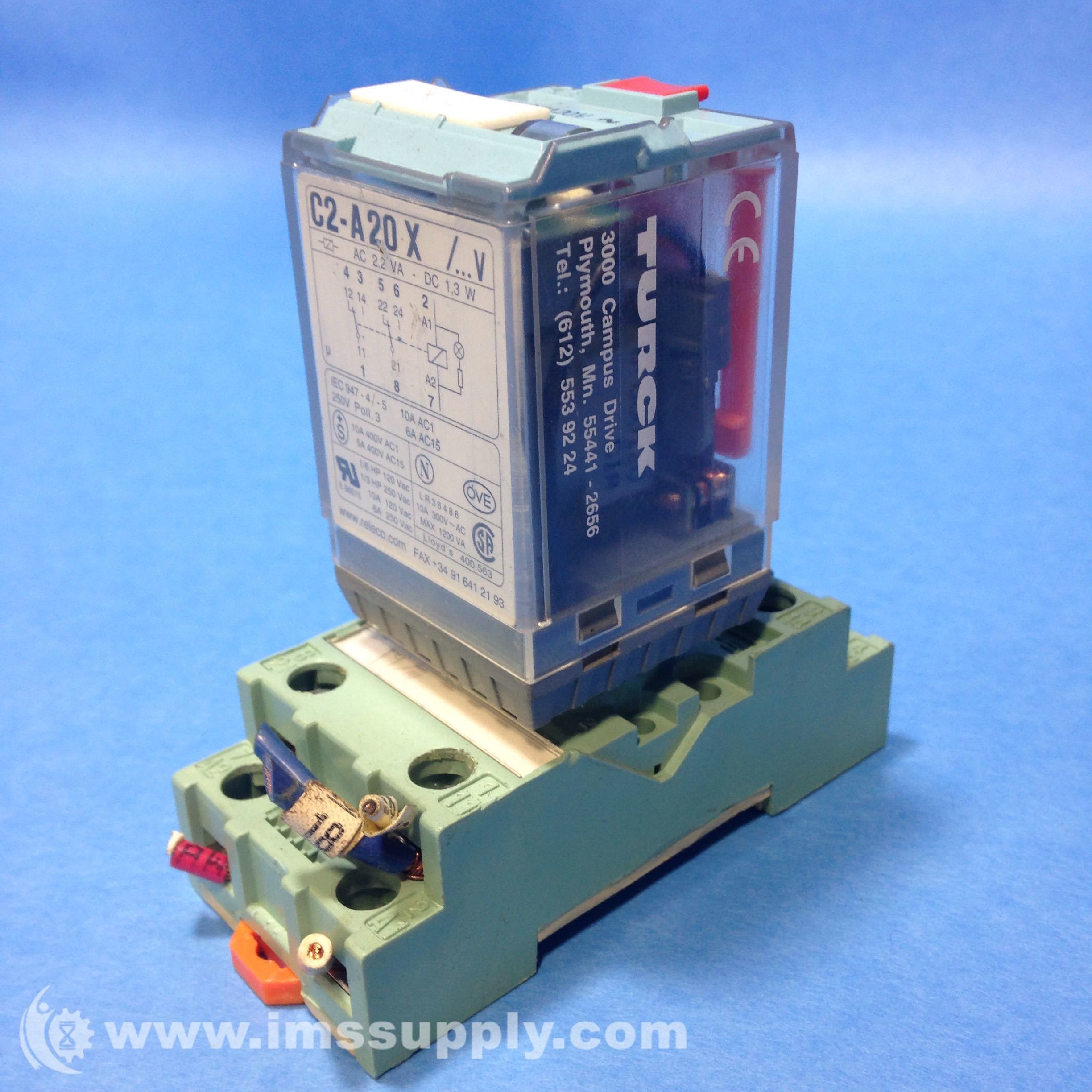 Releco C2-A20X Relay, Releco MR-C, C2-A20X/AC120V, DPDT, 120VAC - IMS Supply