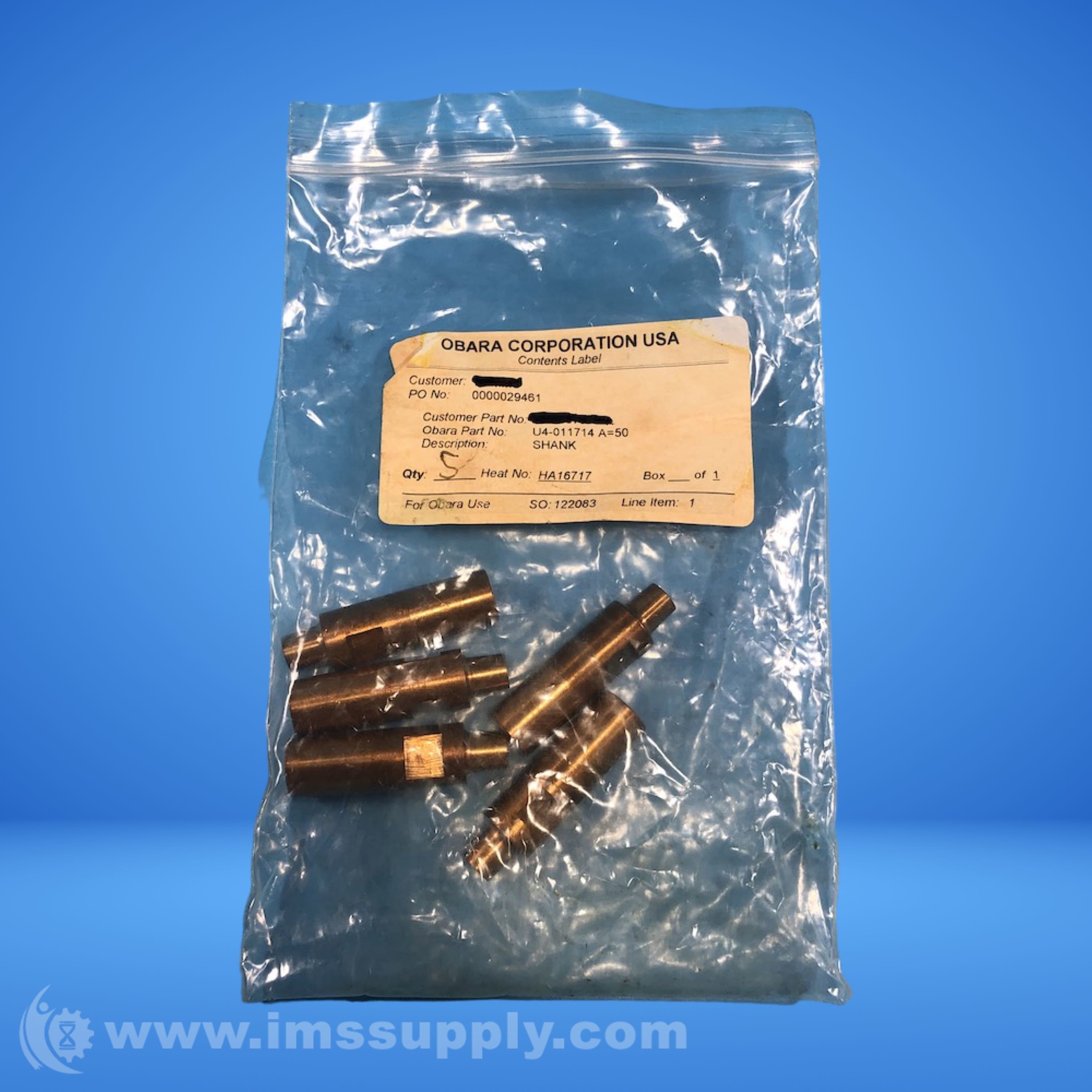 Obara Corp U4-011714 A=50 Shank Bag of 5 - IMS Supply