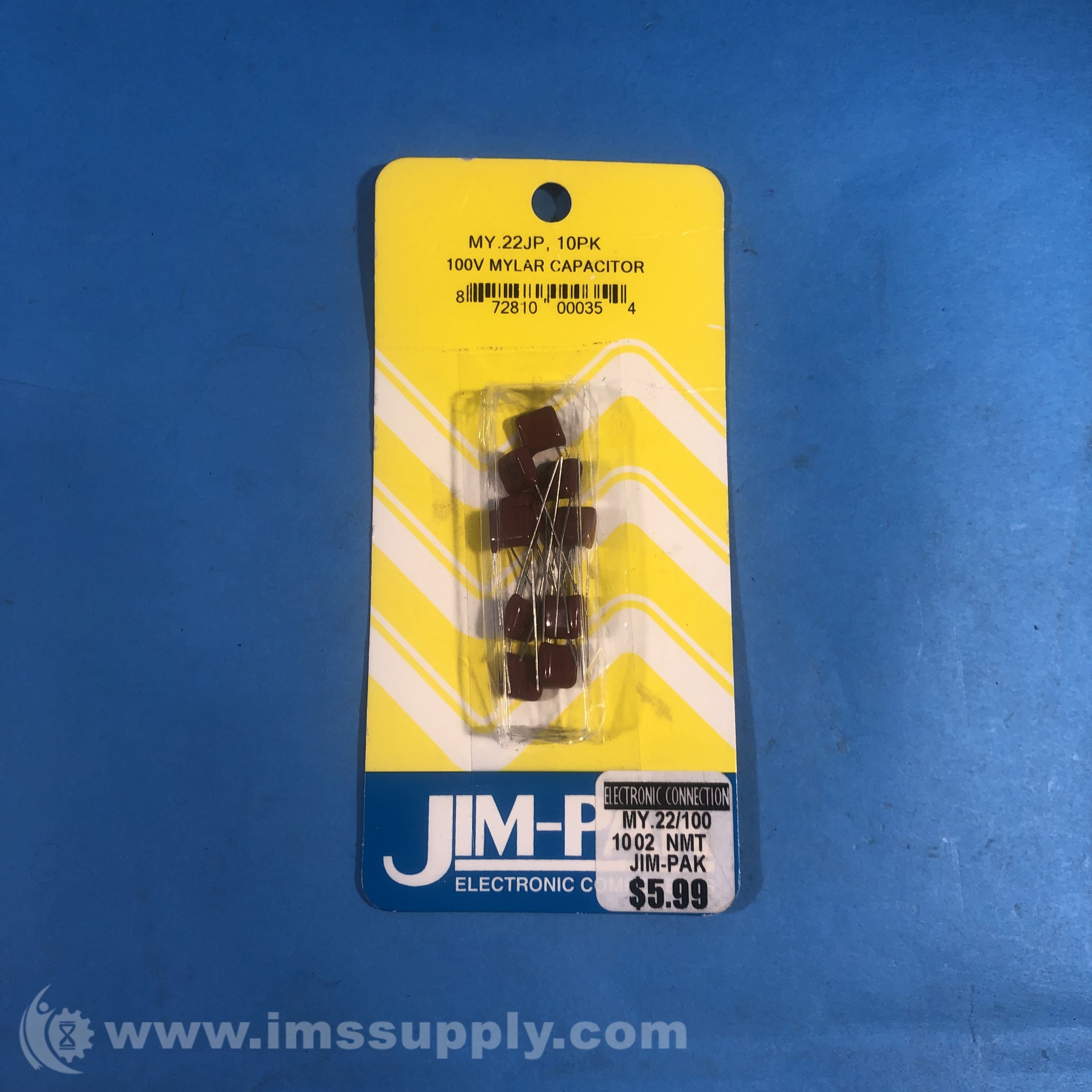 Jim-Pak MY.22JP Pack of 10 100V Mylar Capacitors - IMS Supply