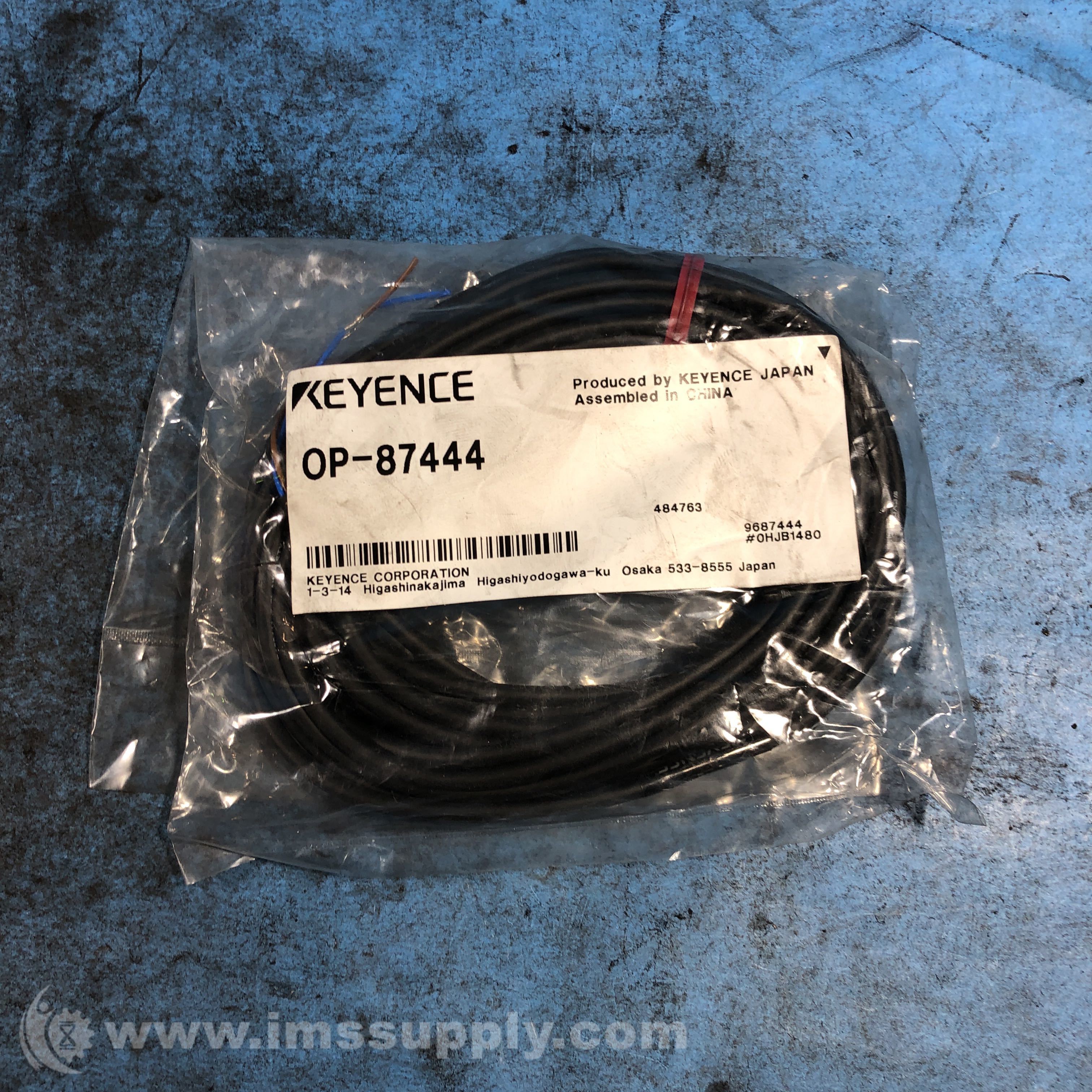 Keyence OP-87444 Panel Power Cable, M8 4-Pin, 5M, Strand Wire - IMS Supply