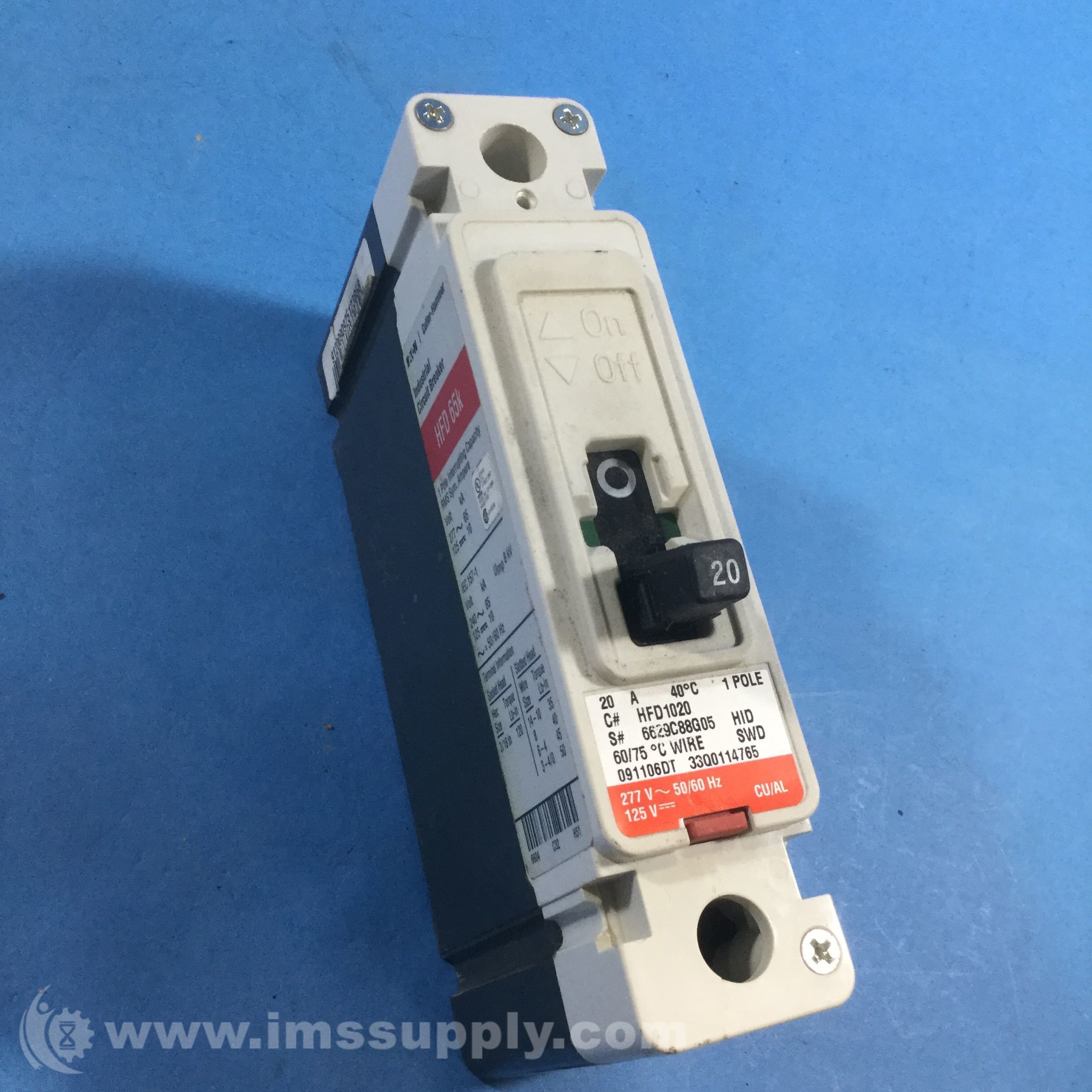 Cutler Hammer HFD1020, 20 AMP, 1 Pole,Series C,Industiral Circuit - IMS ...