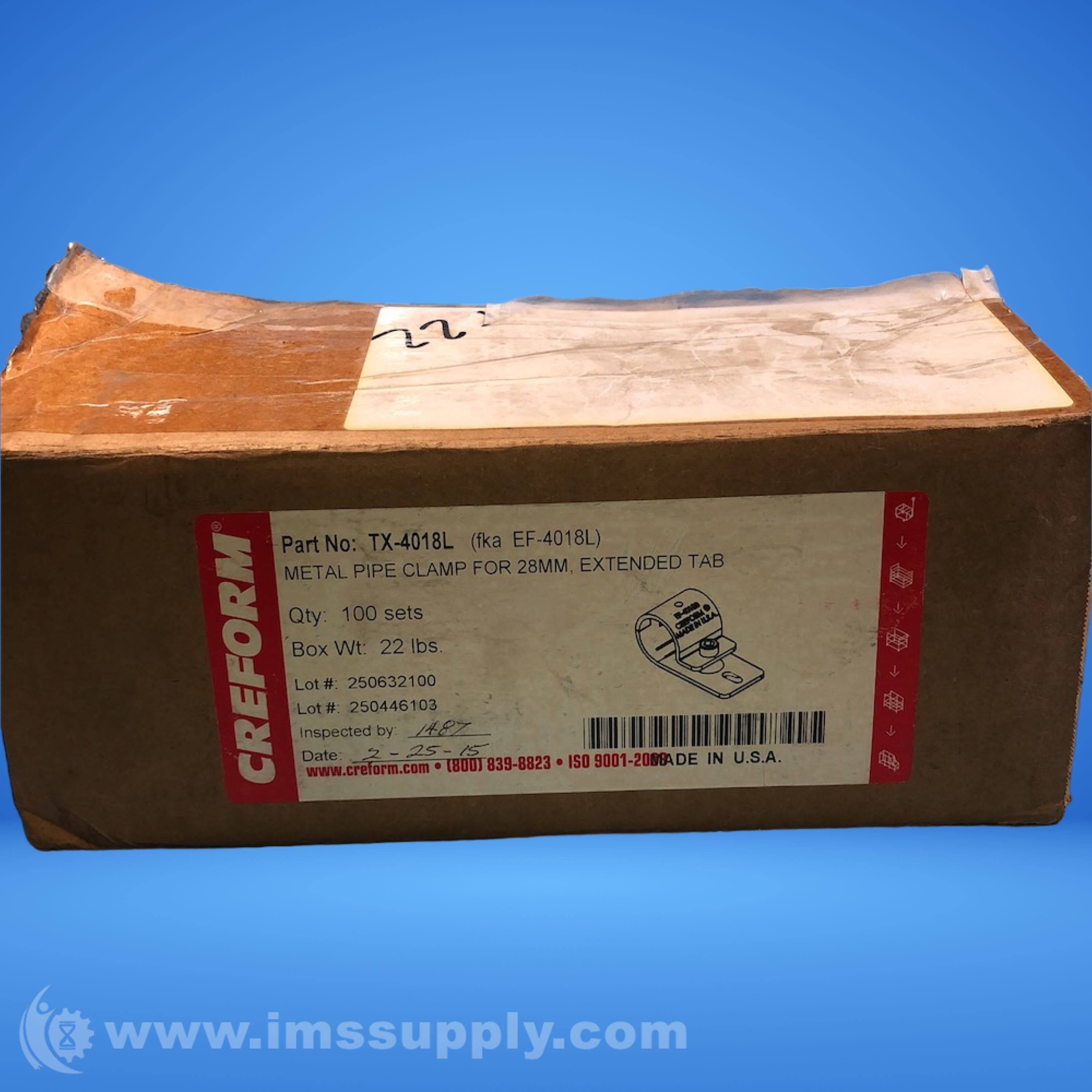 Creform TX-4018L Box of 100 Erector Series, Mounting Parts - IMS Supply