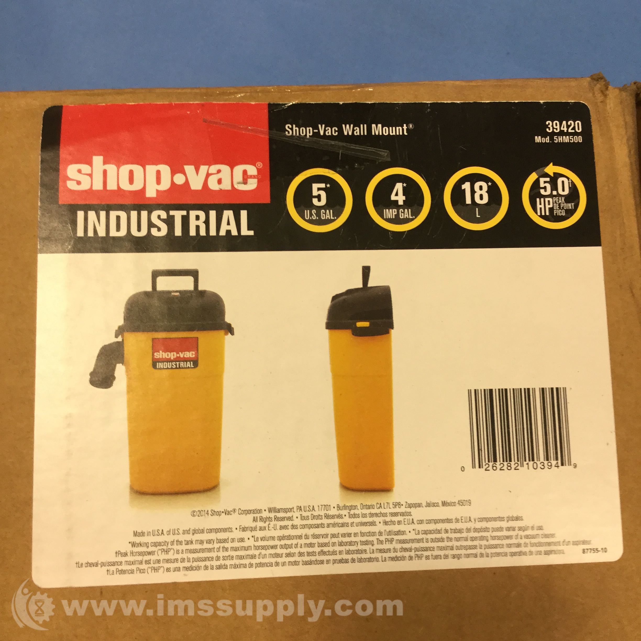 Shop-Vac Corporation 5HM500 Wet and Dry Vacuum - IMS Supply