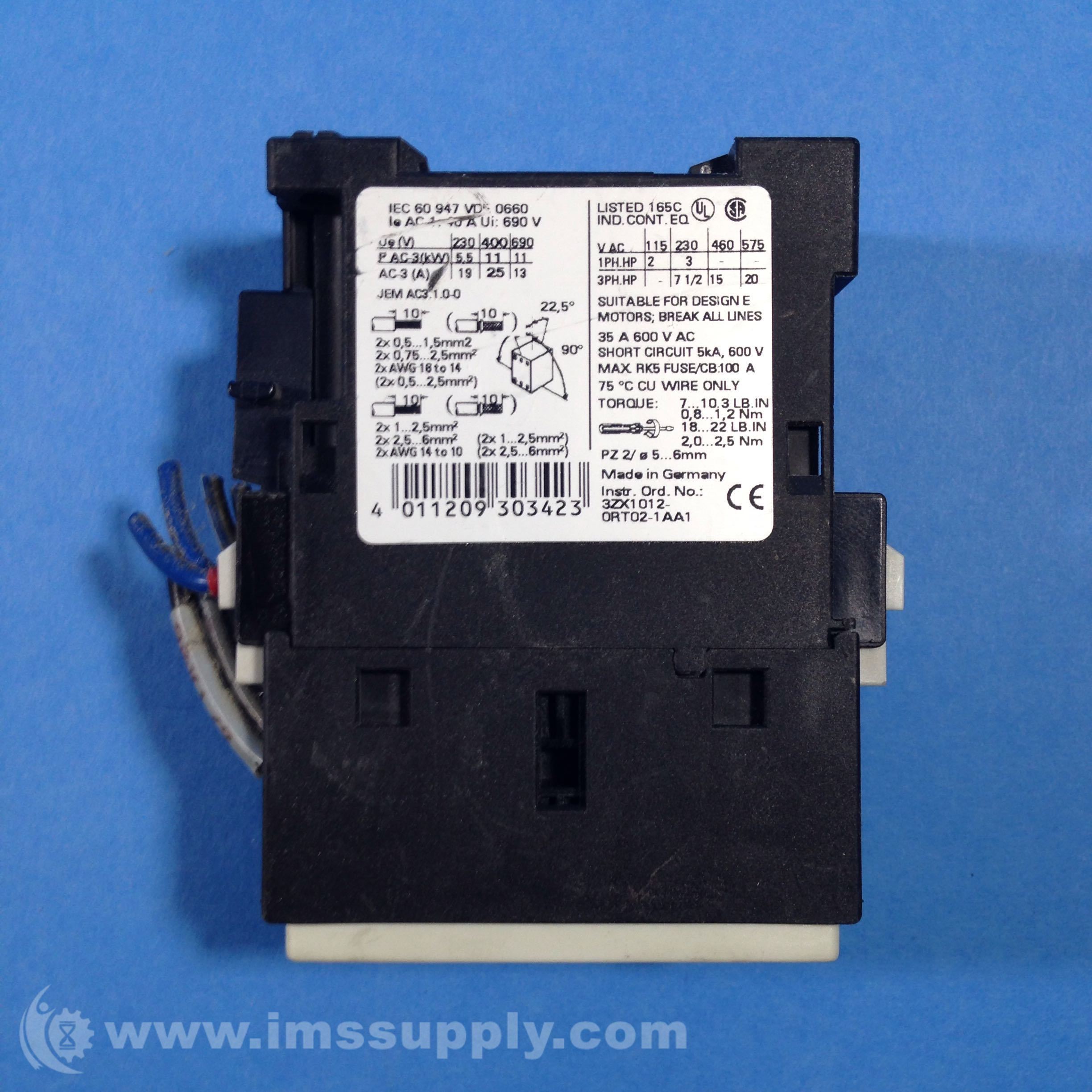 Siemens 3RT1026-1BB40 Contactor - IMS Supply