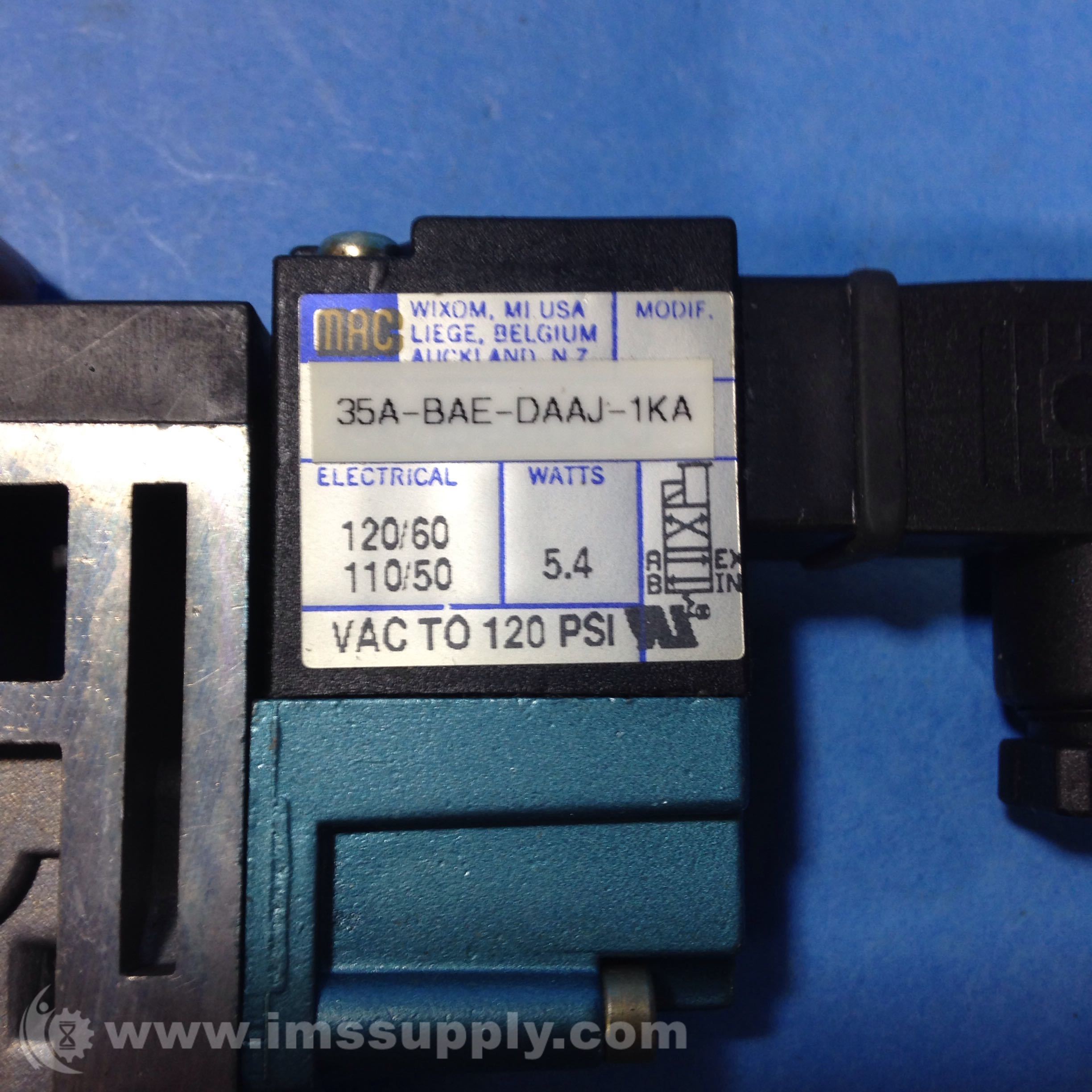 MAC Valves Inc 35A-BAE-DAAJ-1KA Control Valve - IMS Supply