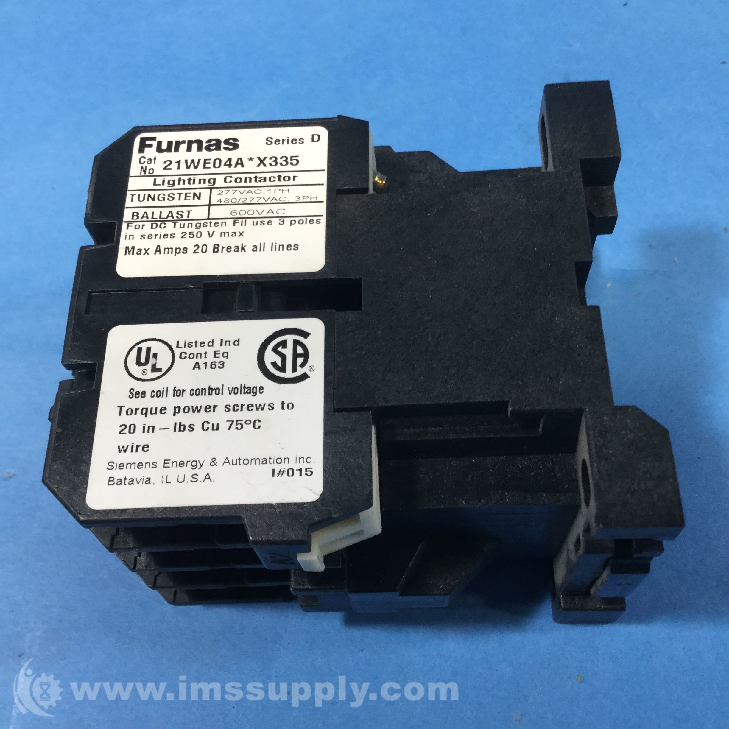 Furnas Electric Co 21WE04ALX335 Magnetic Contactor, 20 Amp - IMS Supply