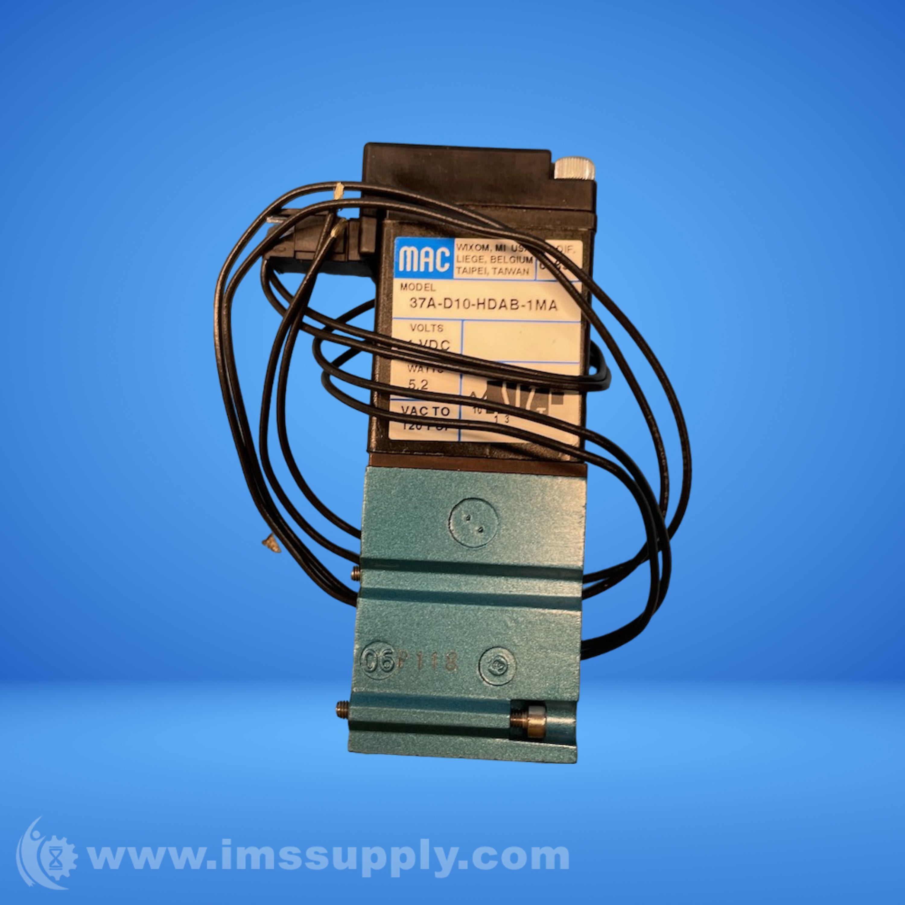 MAC Products 37A-D10-HDAB-1MA Solenoid Valve - IMS Supply