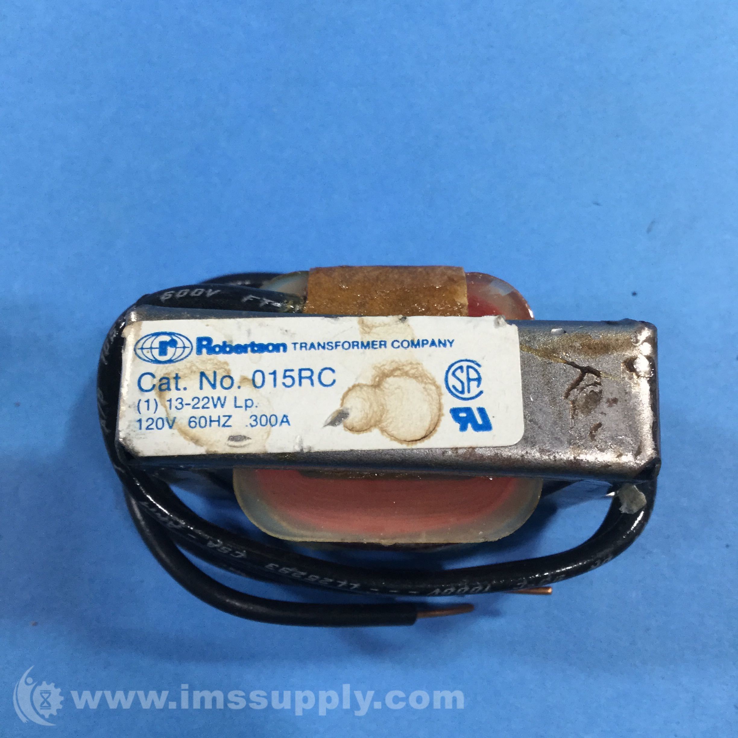 Robertson Transformer 015RC Transformer, 13-22W, 120V, 60Hz, 300A - IMS ...