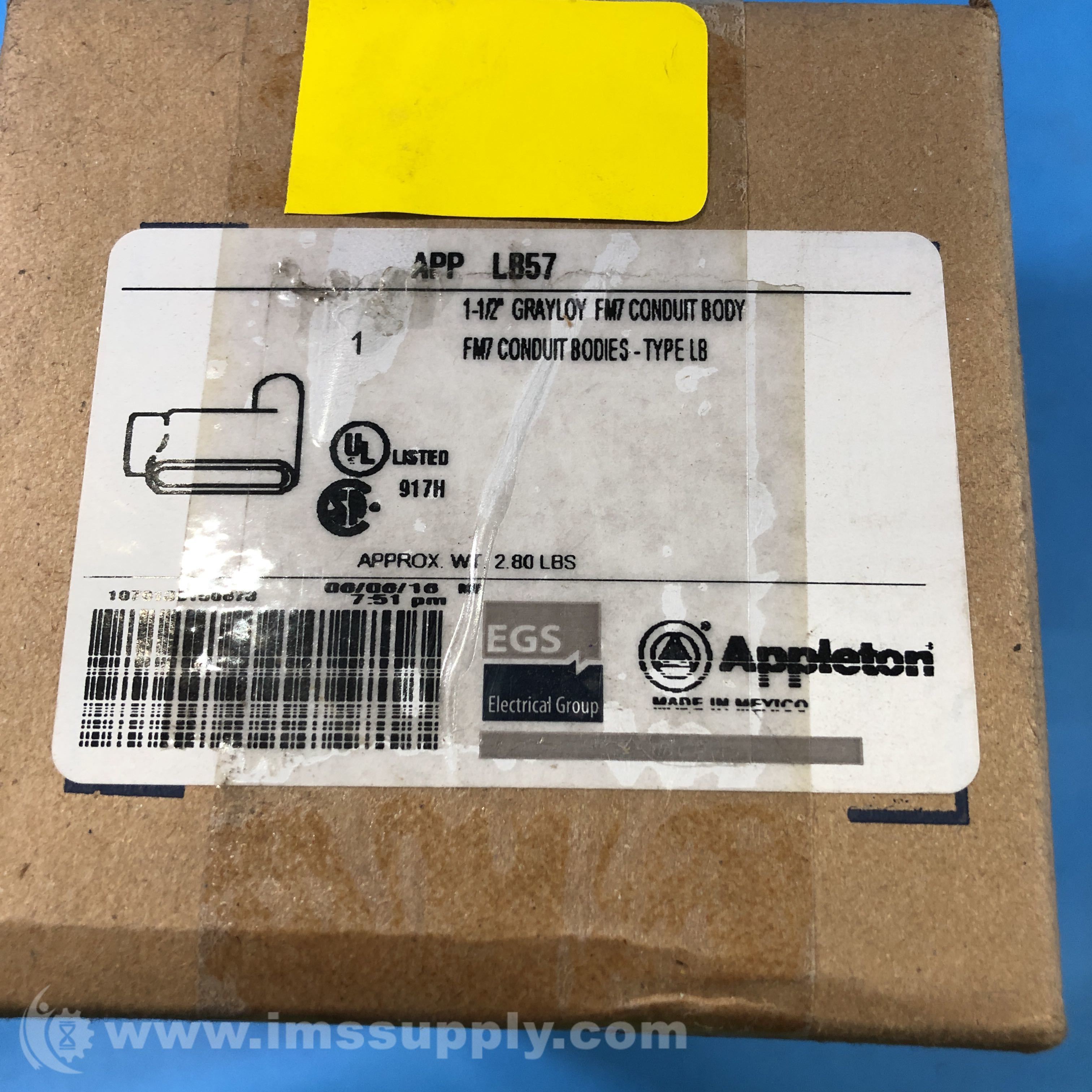 Appleton APP LB57 1-1/2 LB FM7 Conduit Body - IMS Supply