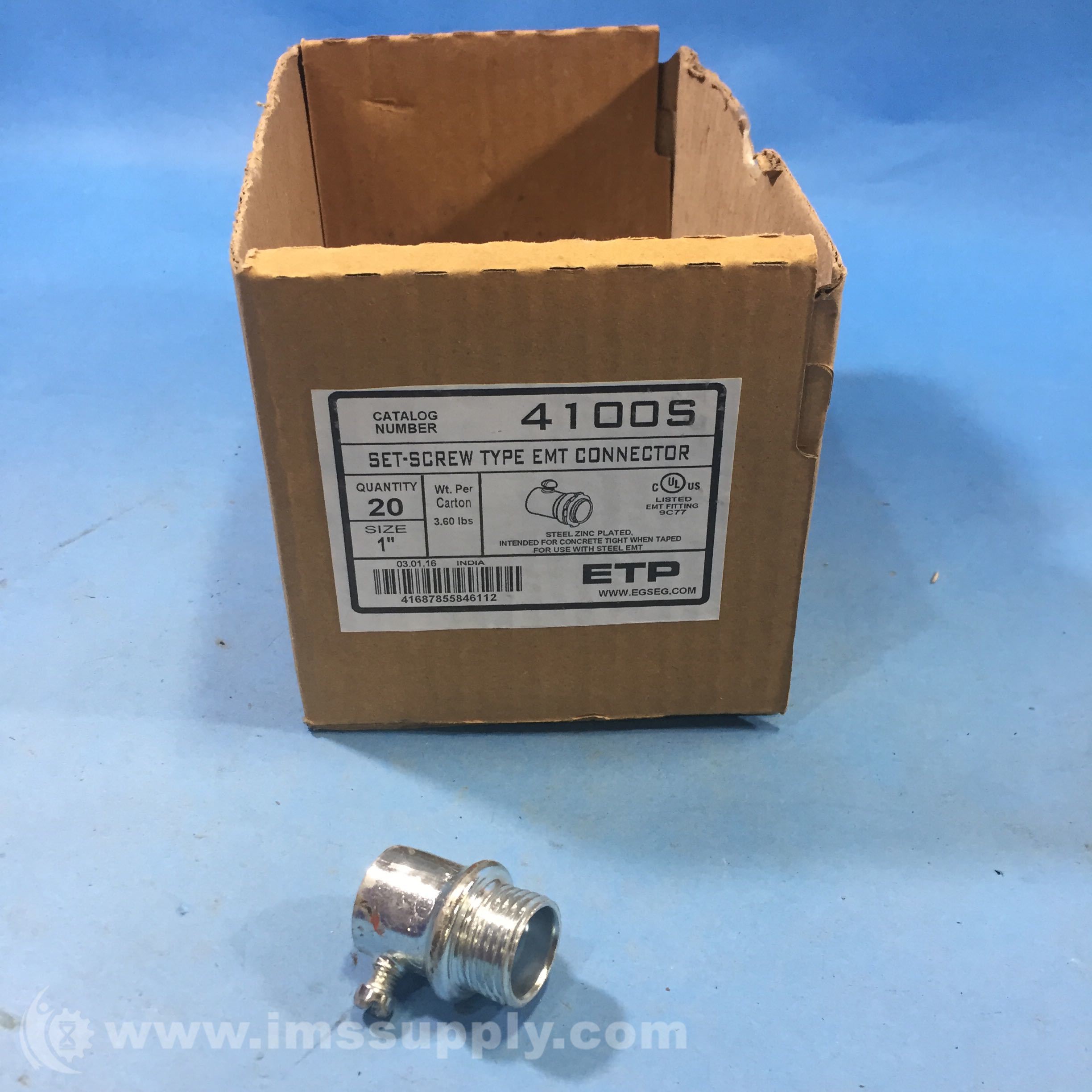 Etp 4100S Box of 20 1 EMT Connectors - IMS Supply