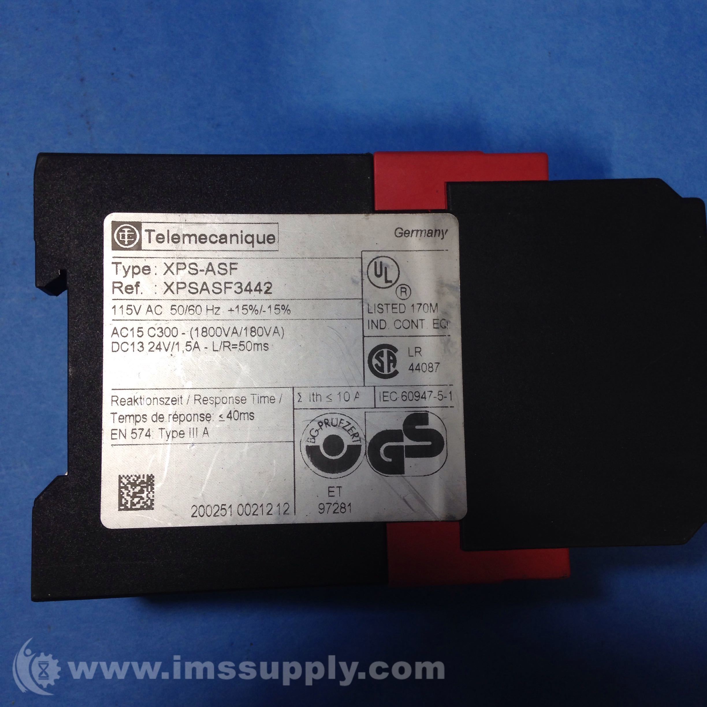 Telemecanique XPS-ASF Safety Control Relay 230VAC Preventa - IMS Supply