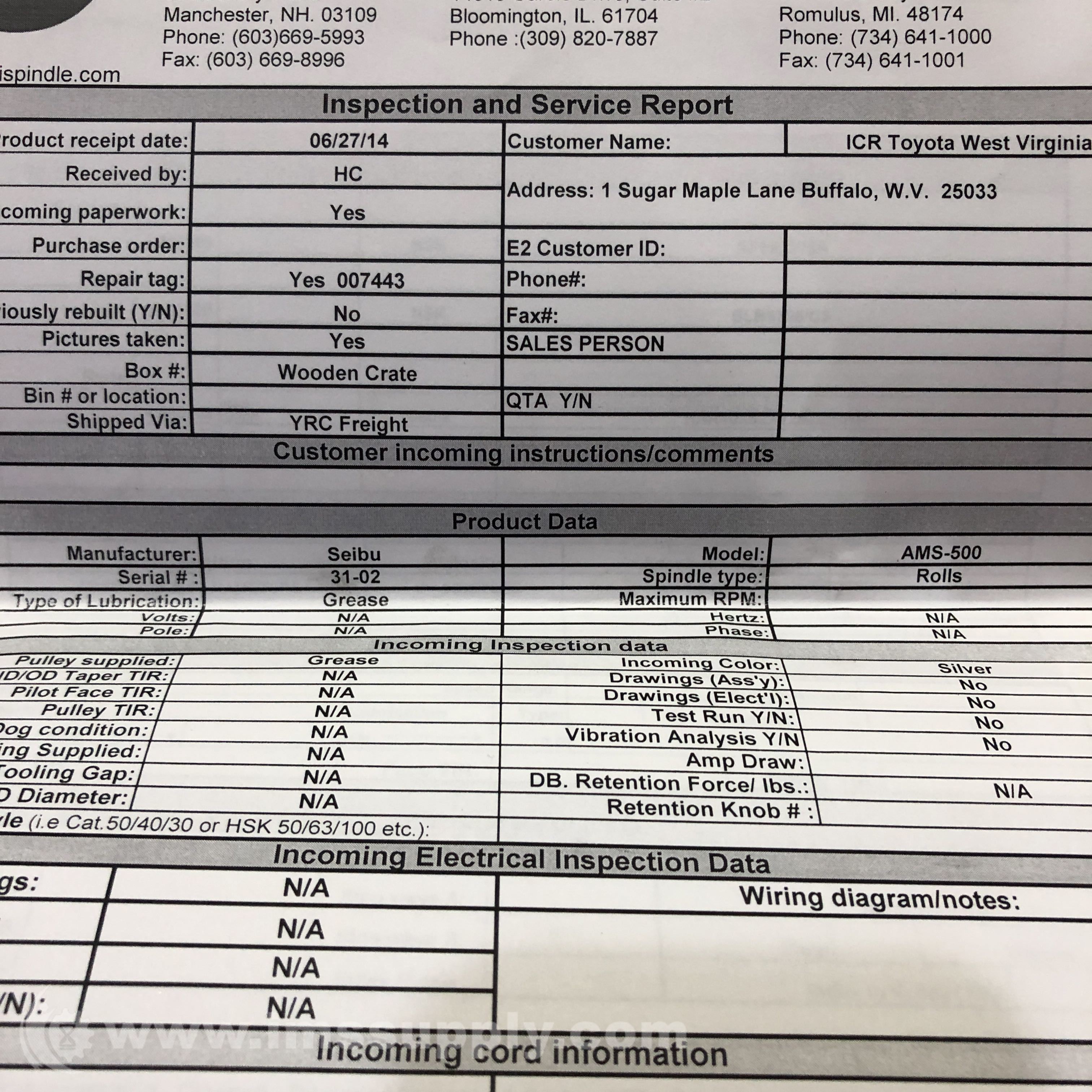 Seibu AMS-500 Box of 2 Precision Spindle Rolls - IMS Supply