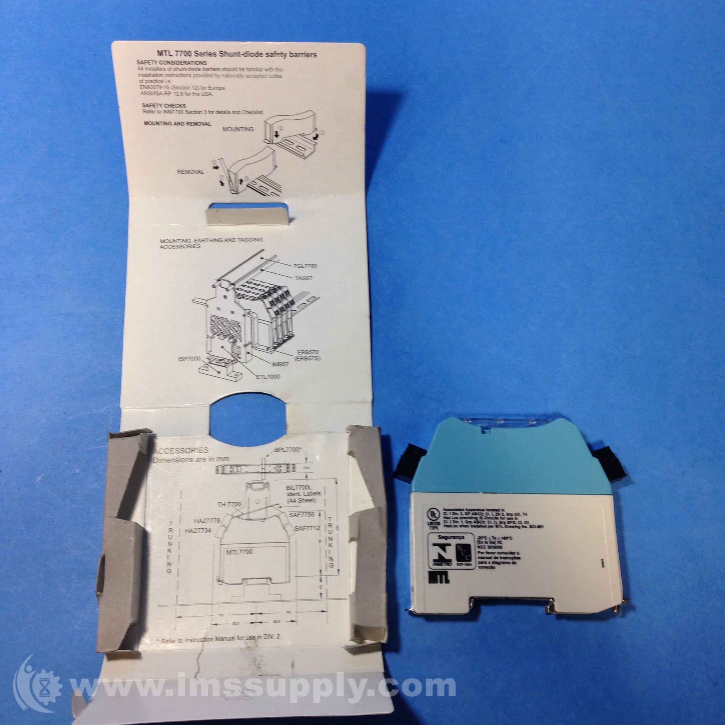 MTL Instruments Inc MTL7761Pac Shunt Diode Safety Barrier Relay - IMS ...