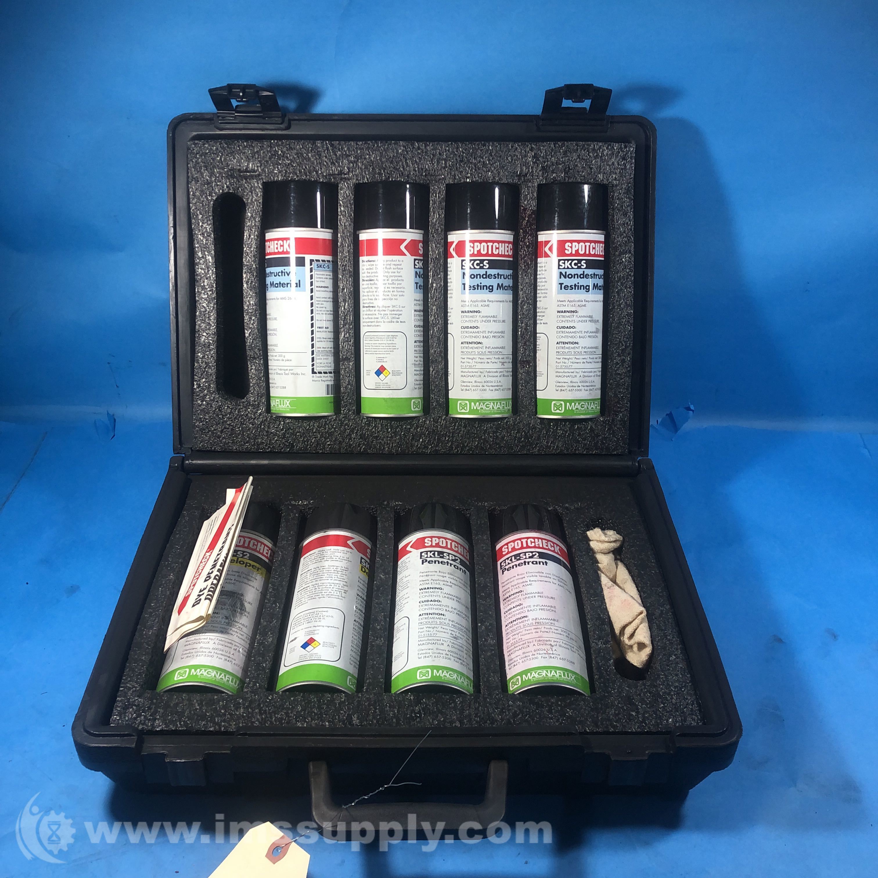 Magnaflux Case of 4 SKL-SP2 Penetrant cans and 4 SKC-S Cans - IMS Supply