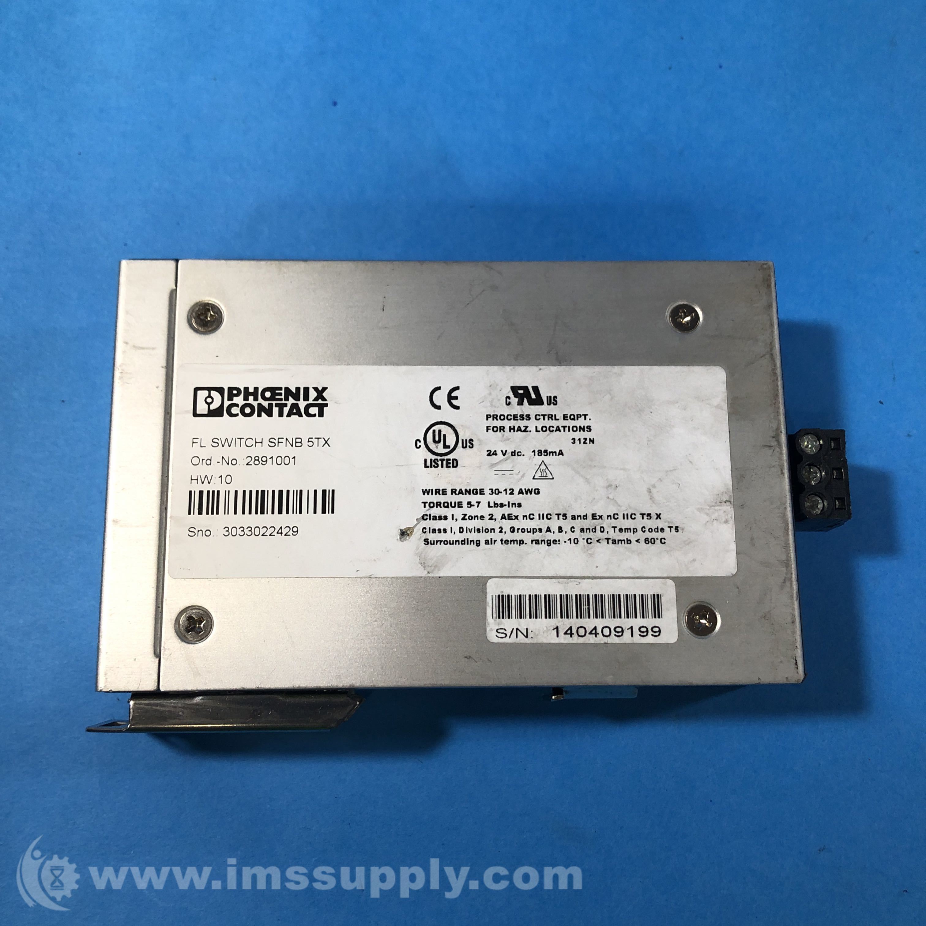 Phoenix Contact 2891001 Ethernet Switch Module 5-Port 24 VDC - IMS Supply