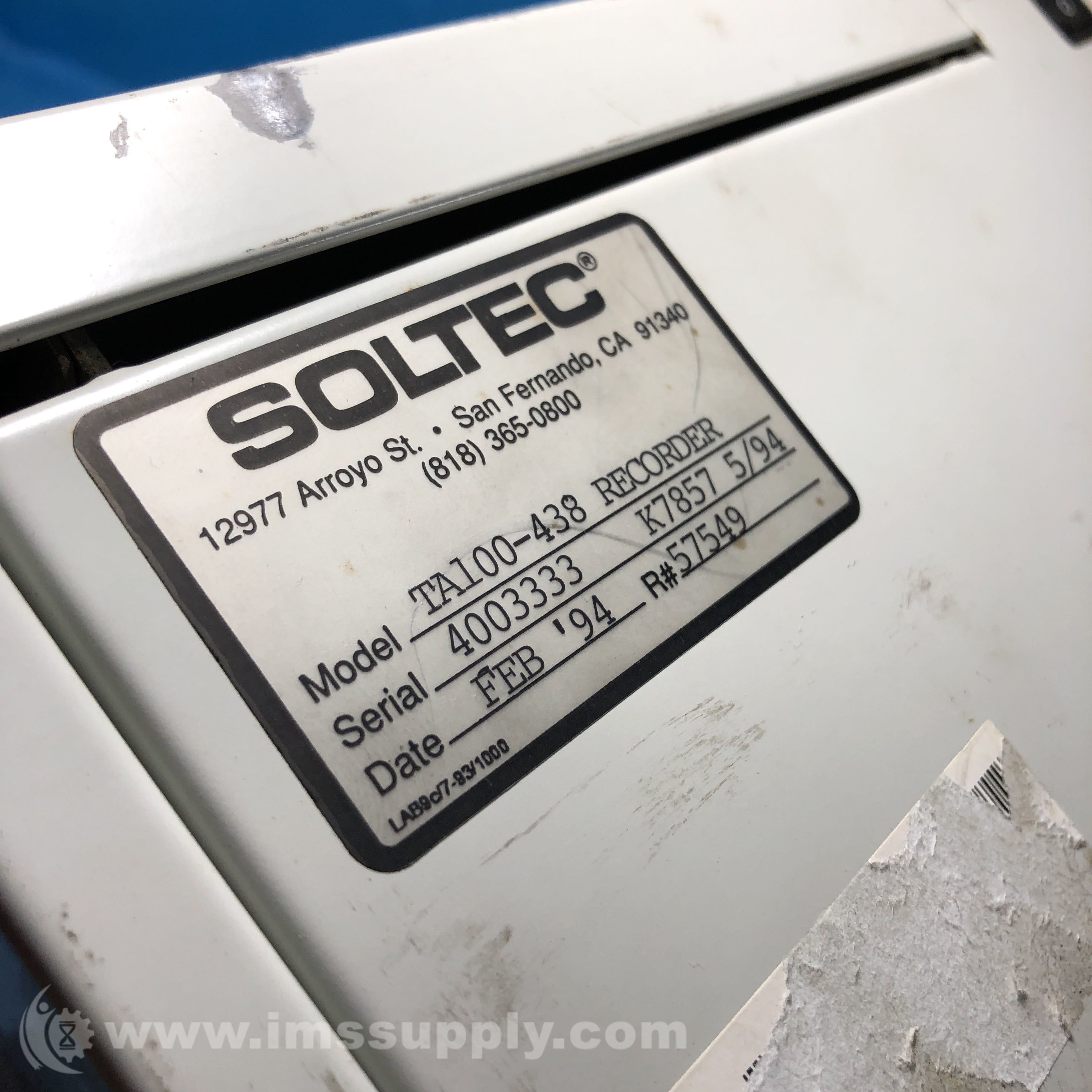 Soltec TA100-438 Vintage Digital Oscillogrphic Recorders - IMS Supply