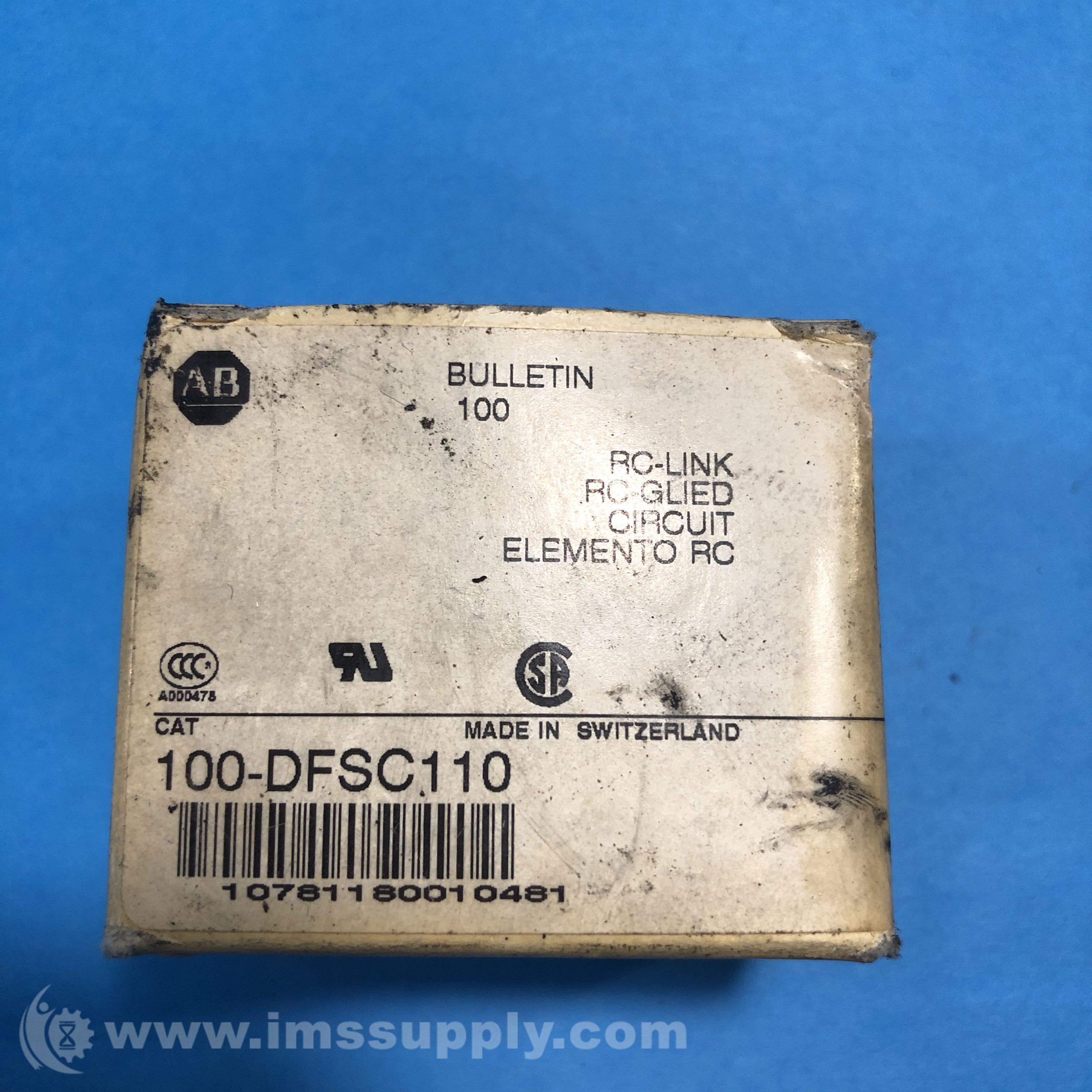 Allen Bradley 100-DFSC110 Series A Contactor Suppressor - IMS Supply