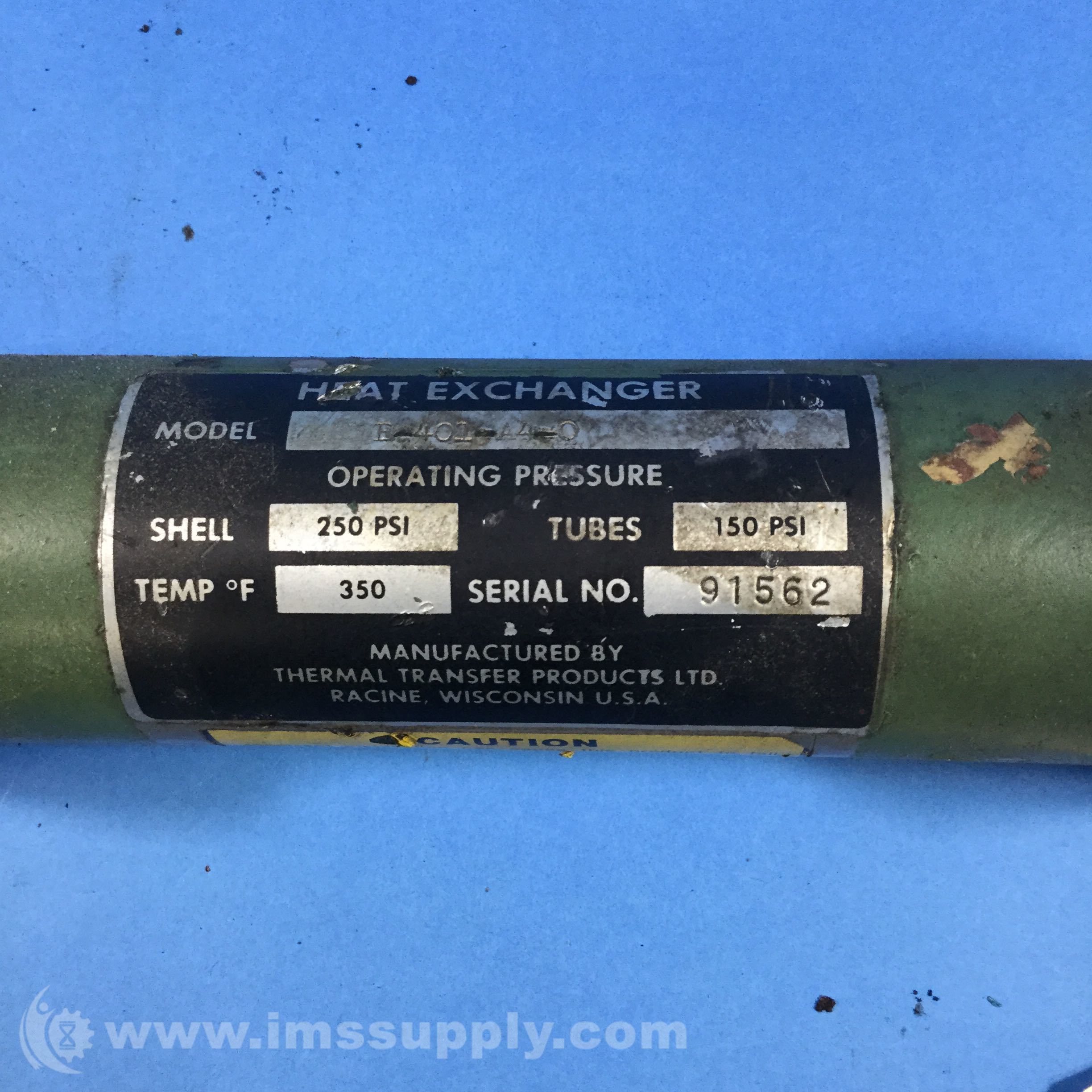 Thermal Transfer Products B-401-A4-0 Heat Exchanger Oil/Water - IMS Supply