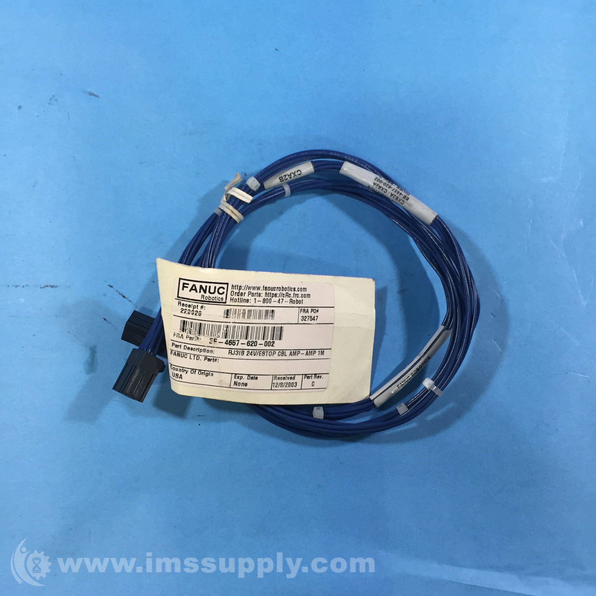 Fanuc EE-4657-620-002 RJ3IB 24V/EStop Cable, 1M - IMS Supply