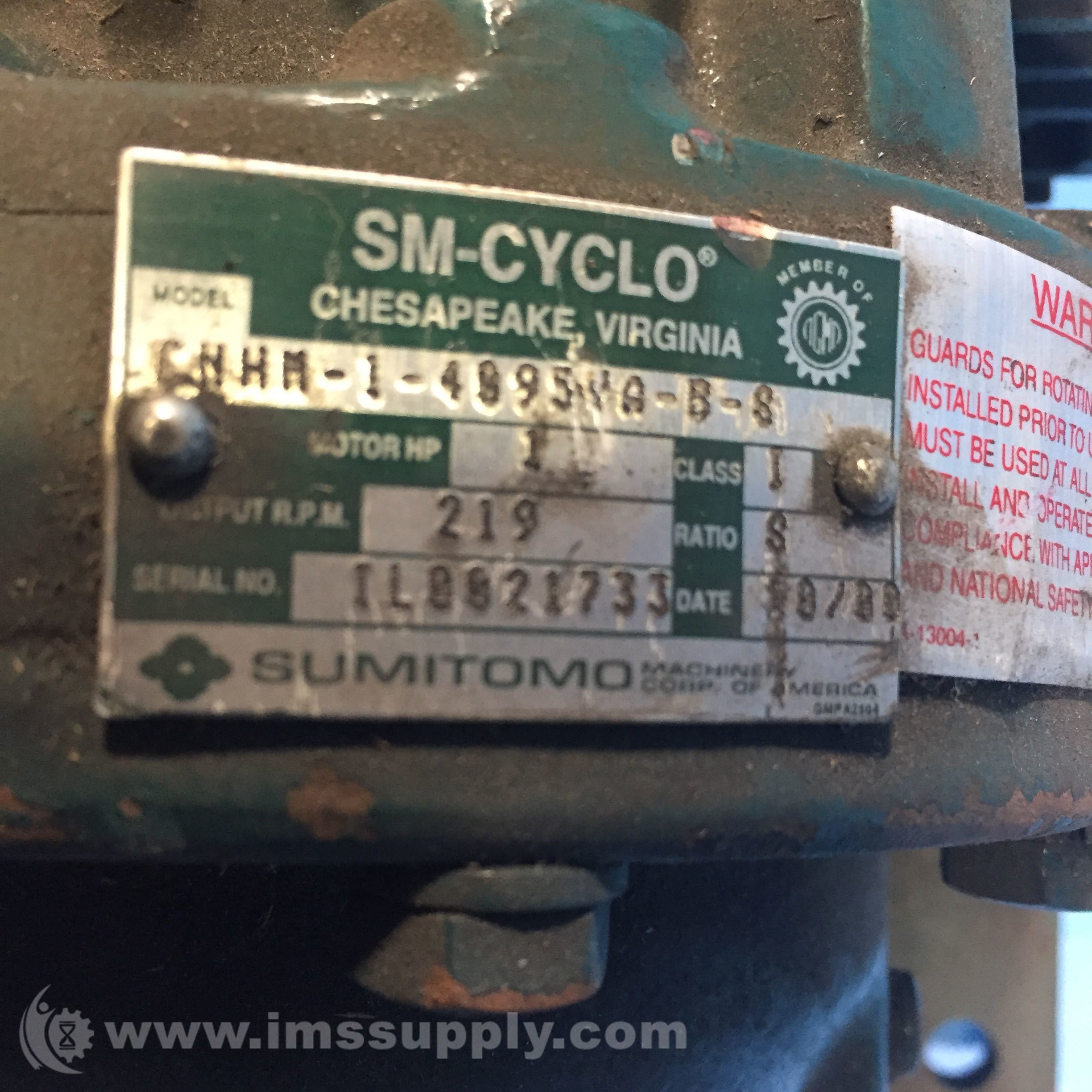 Sumitomo CHHM-1-4095YA-B-S 1HP SM-Cyclo Gearmotor - IMS Supply