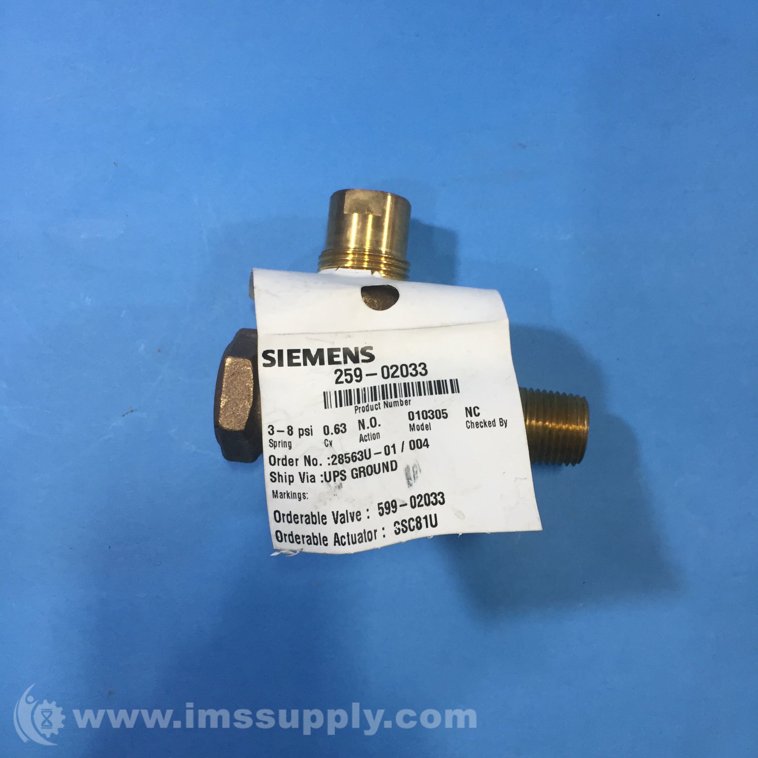 Siemens 259-02033 Valve Assembly - IMS Supply