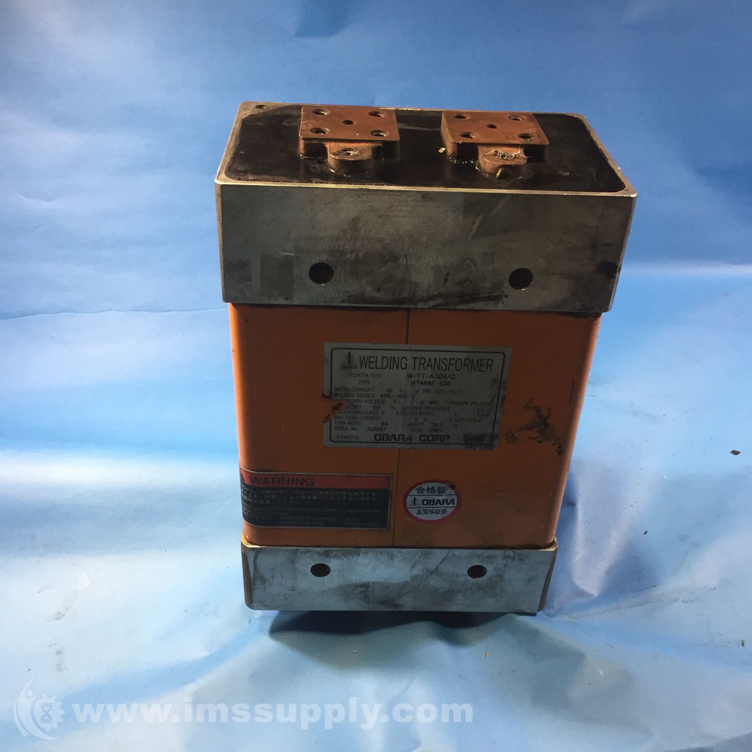 Obara W-TT-AA04/C Welding Transformer, 460-500V - IMS Supply