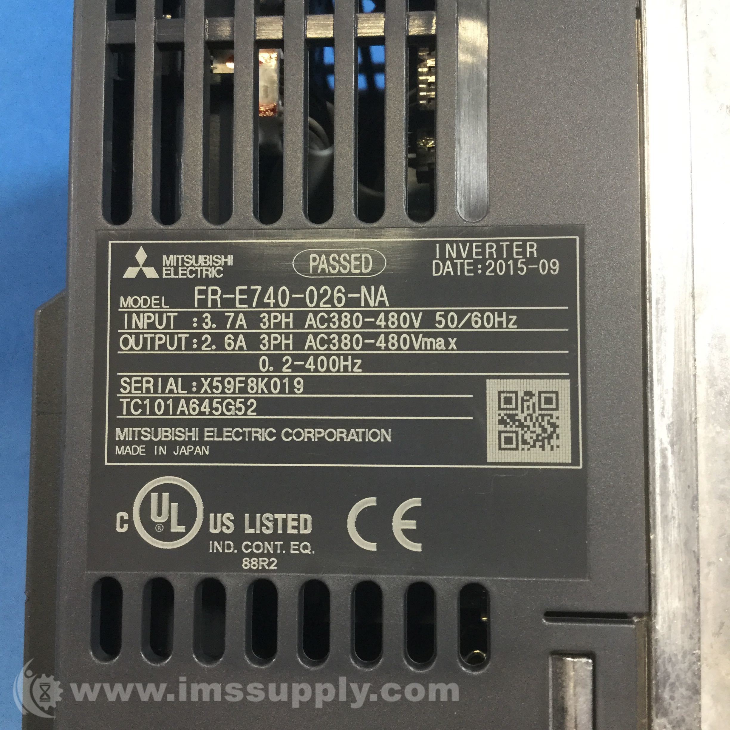 Mitsubishi FR-E740-026-NA 1HP, 460V, Mitsubishi VFD, Inverter, AC - IMS ...