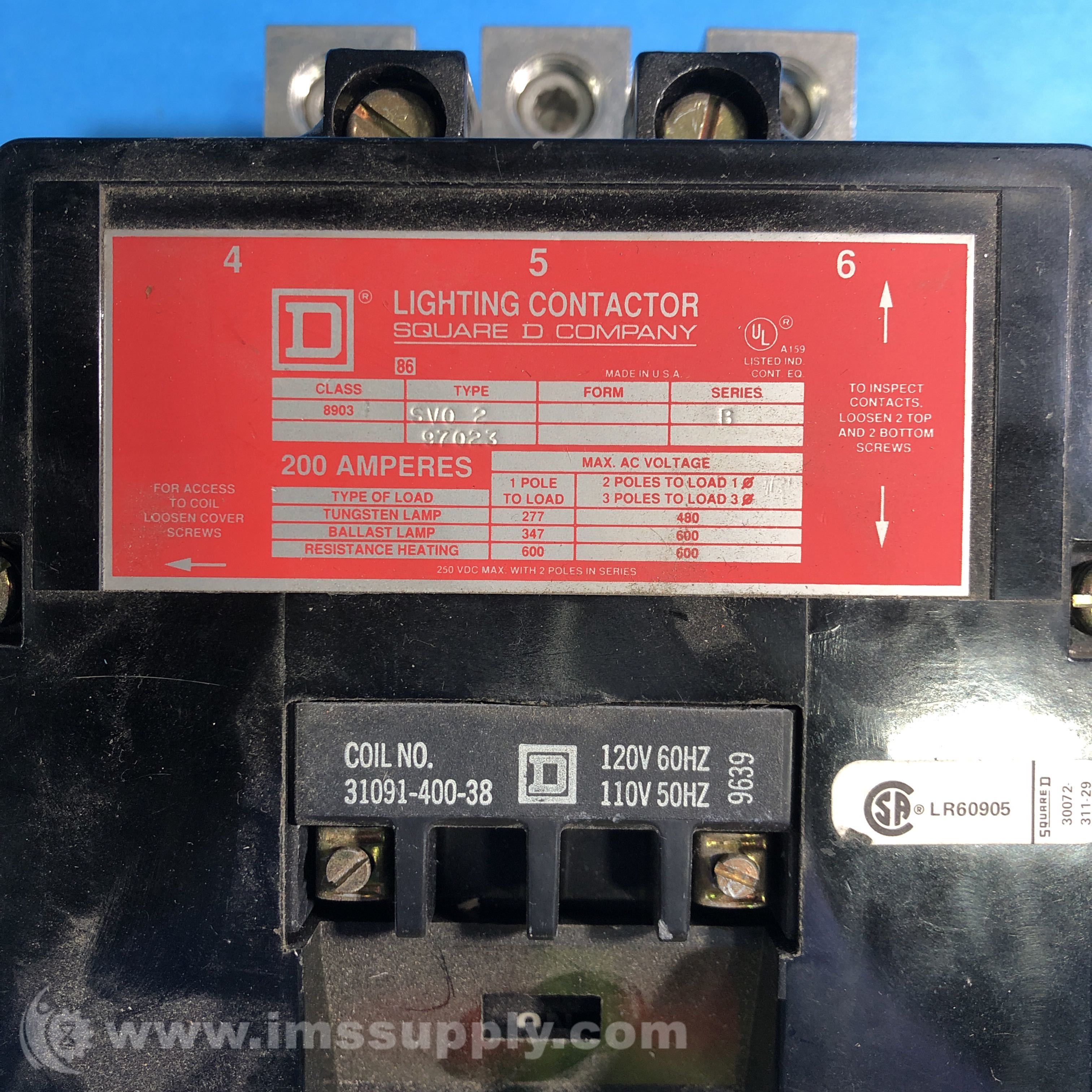 Square D 8903 SVO 2 97023 Series B Lighting Contactor - IMS Supply