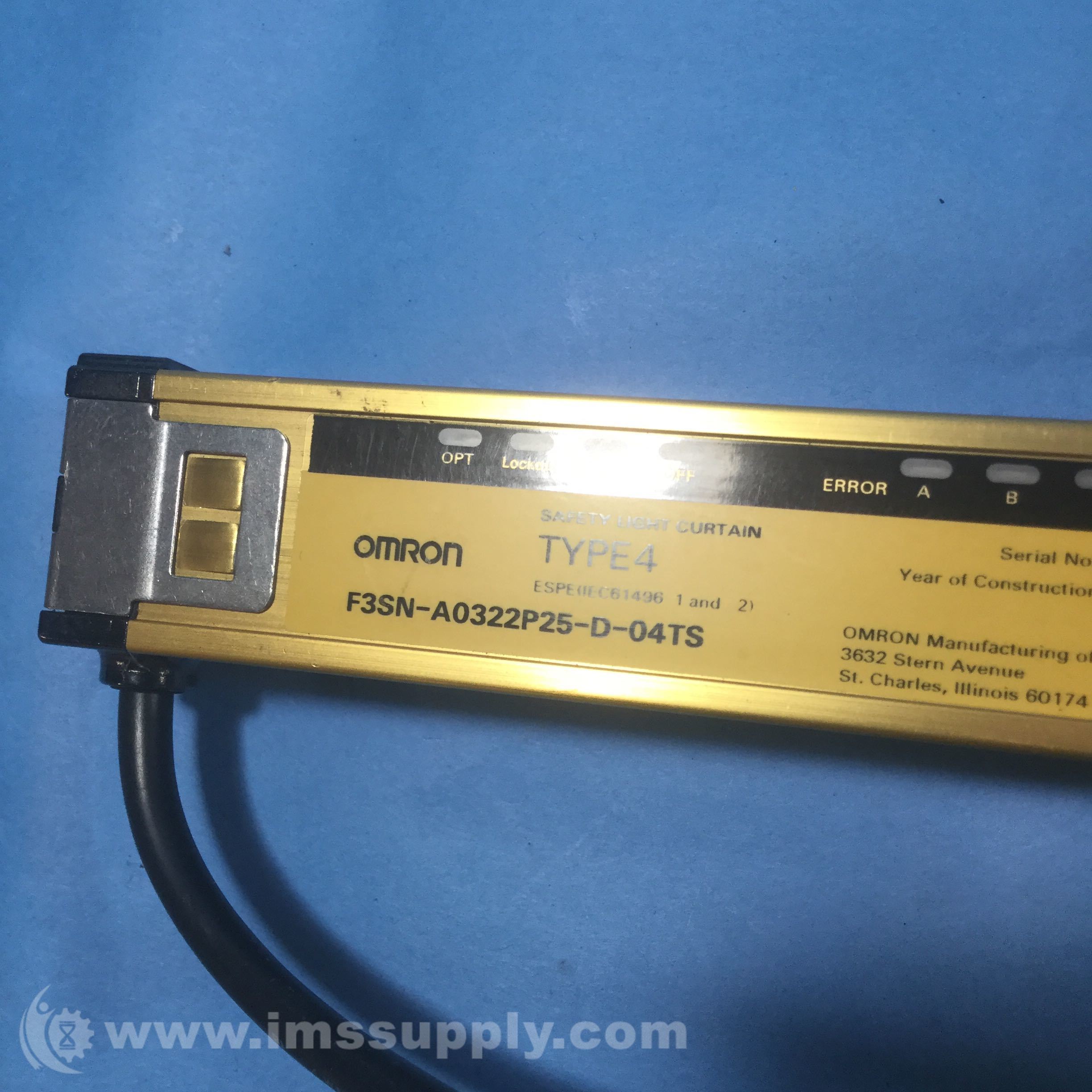Omron F3SN-A0322P25-D-04TS Safety Light Curtain - IMS Supply