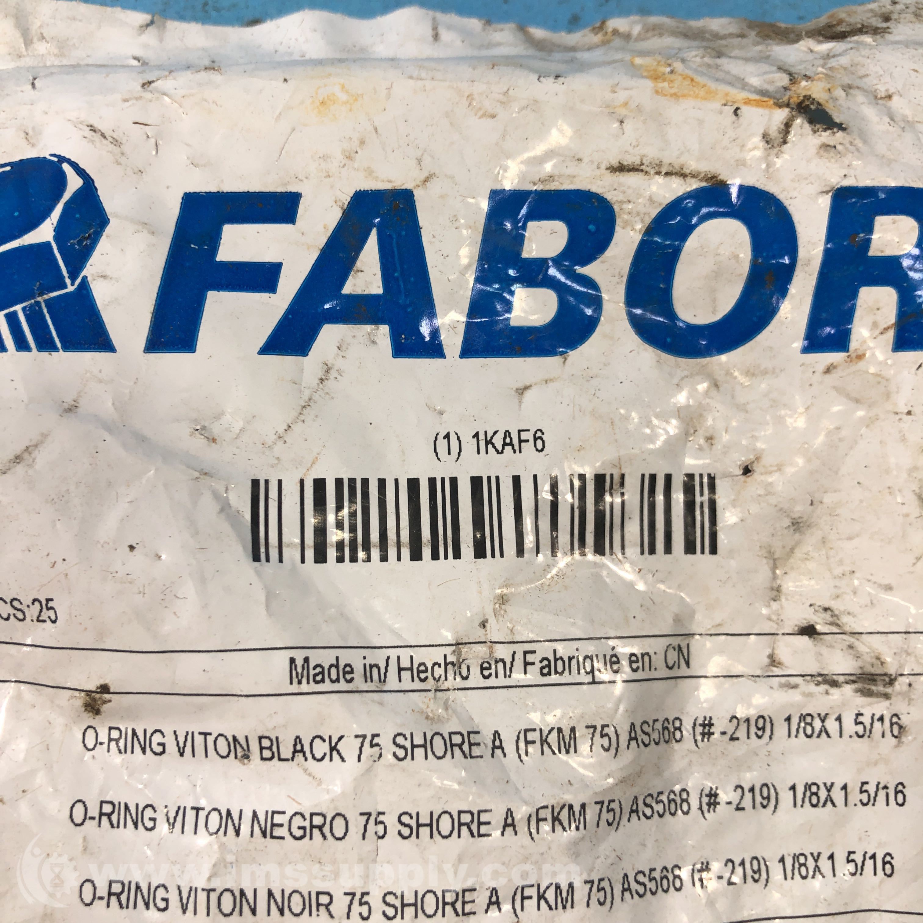 Fabory U38871.012.0131 Bag of 25 O-Rings: 219, 1-5/16 in Nominal - IMS ...