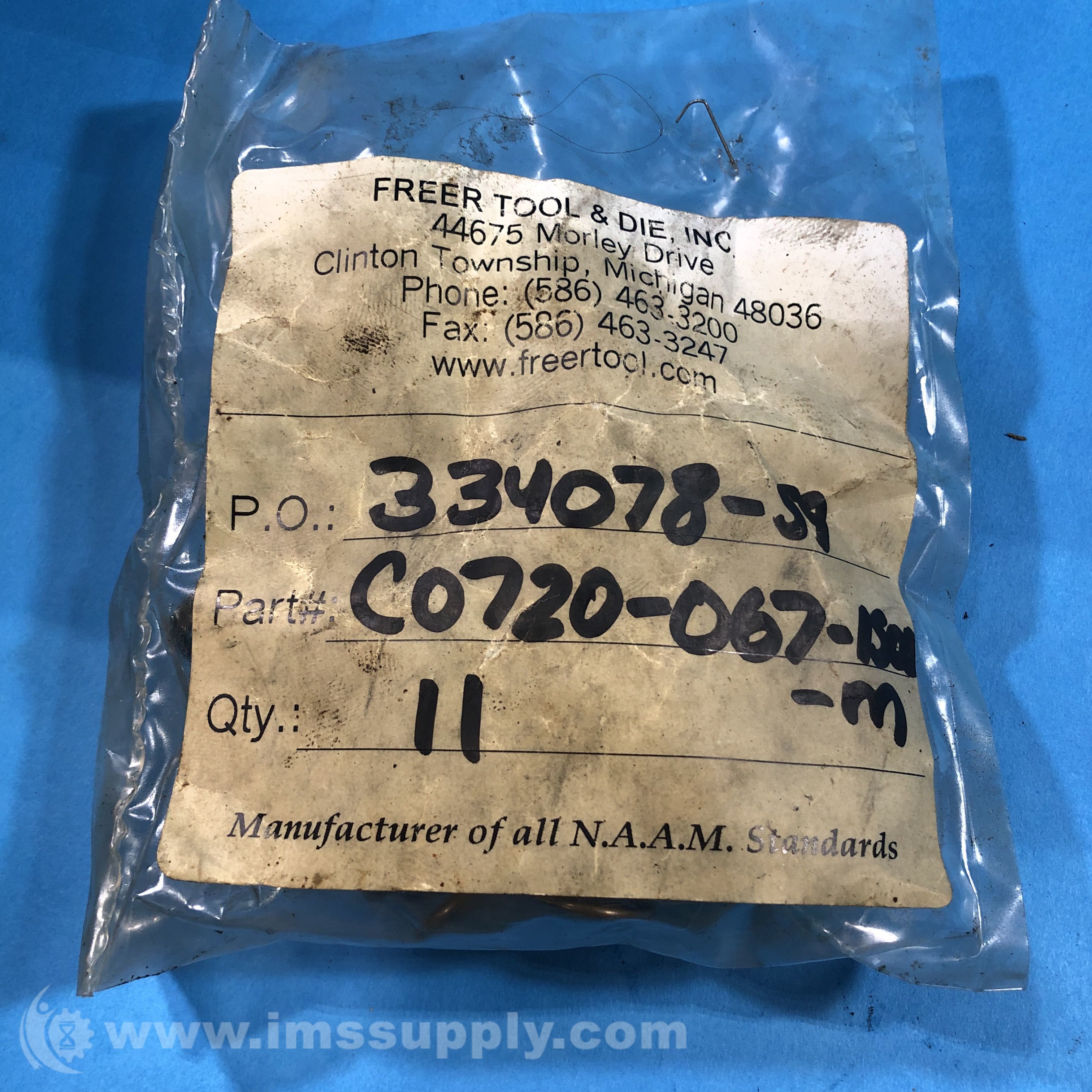 Freer Tool & Die C0720-067-1500-M Pack of 11 Compression Springs - IMS ...