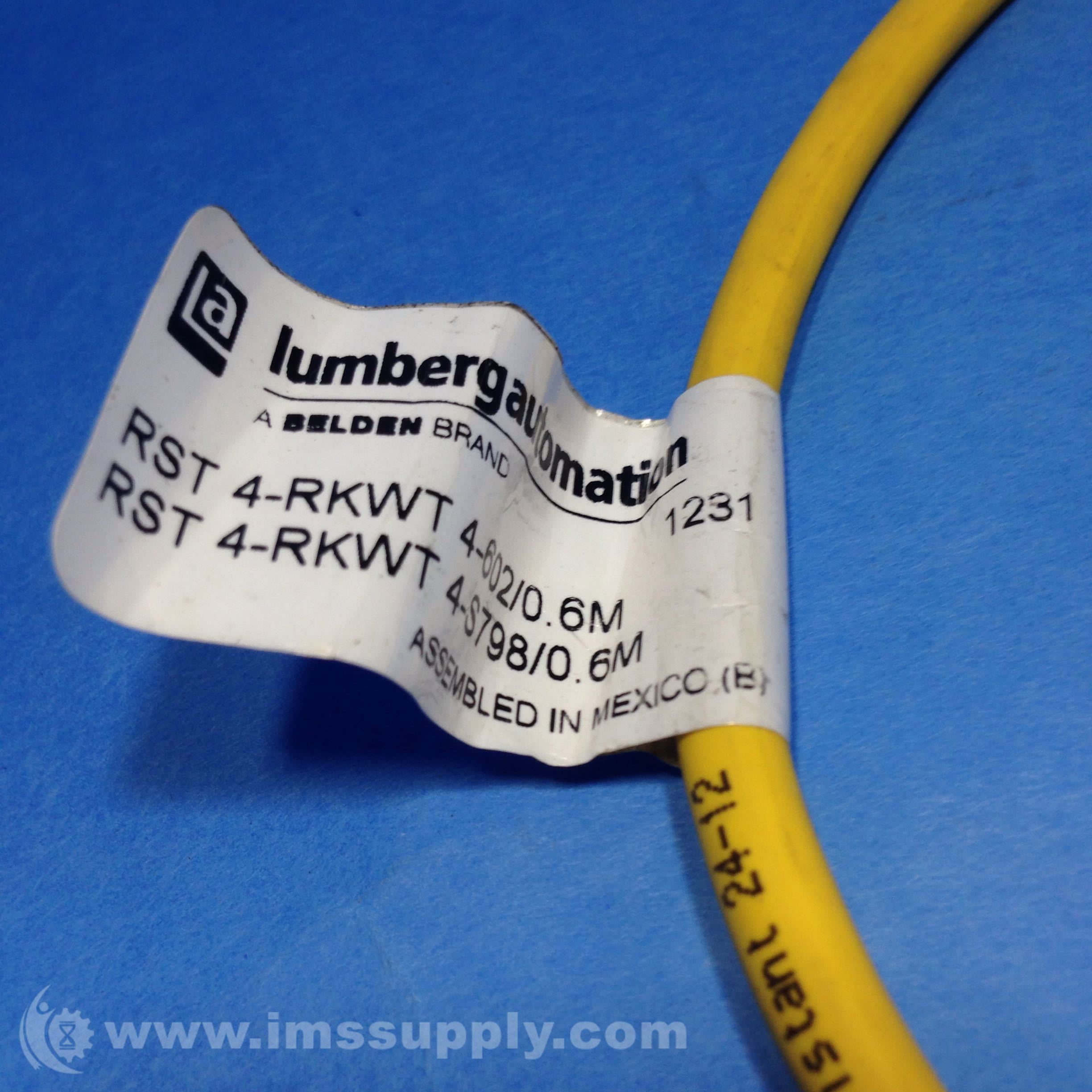 Lumberg Automation RST-4-RKWT-4-602/0.6M Sensor Cable - IMS Supply